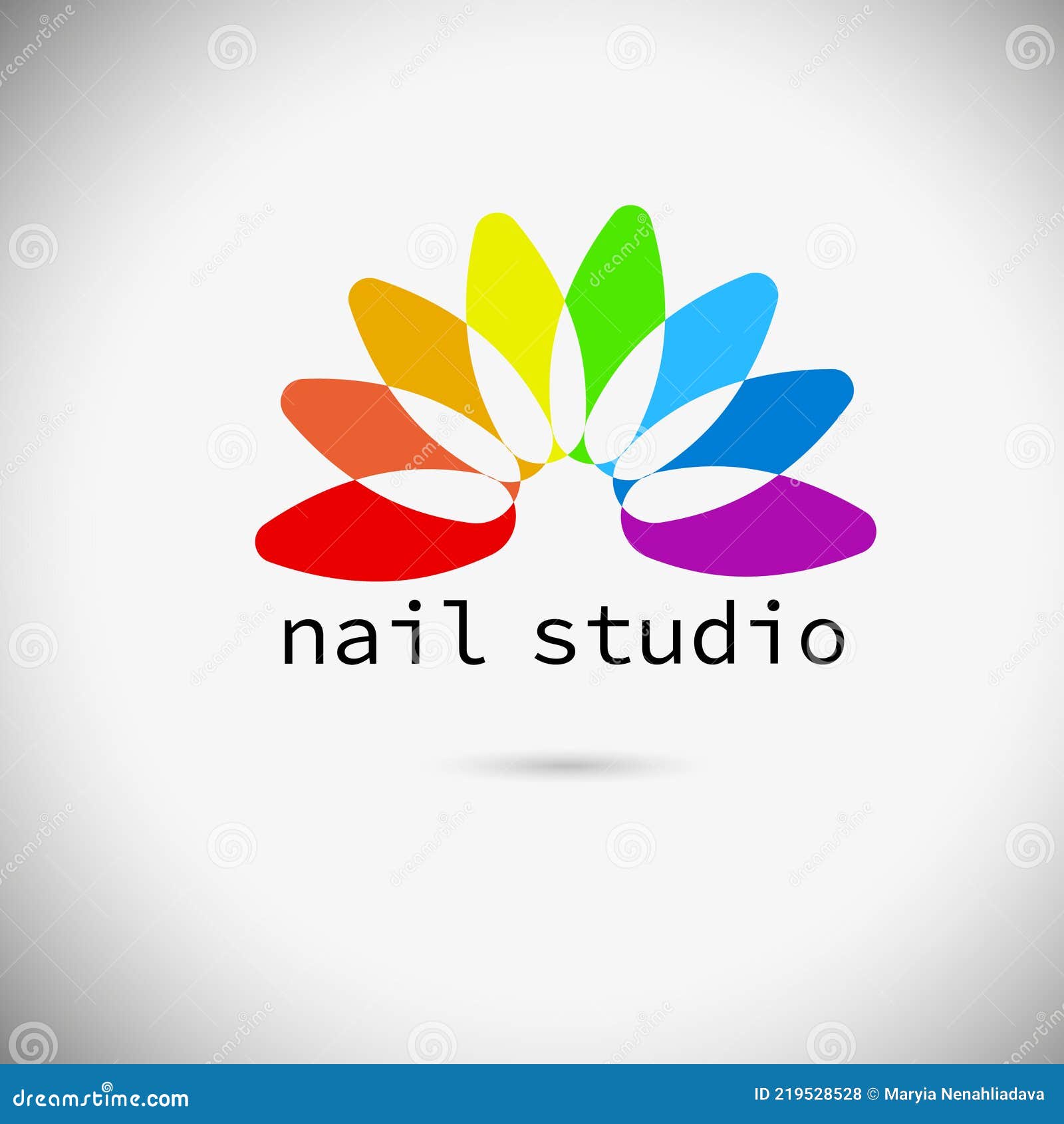 Logo Manicure Studio. Rainbow Flower. Vector Illustration Stock Vector ...