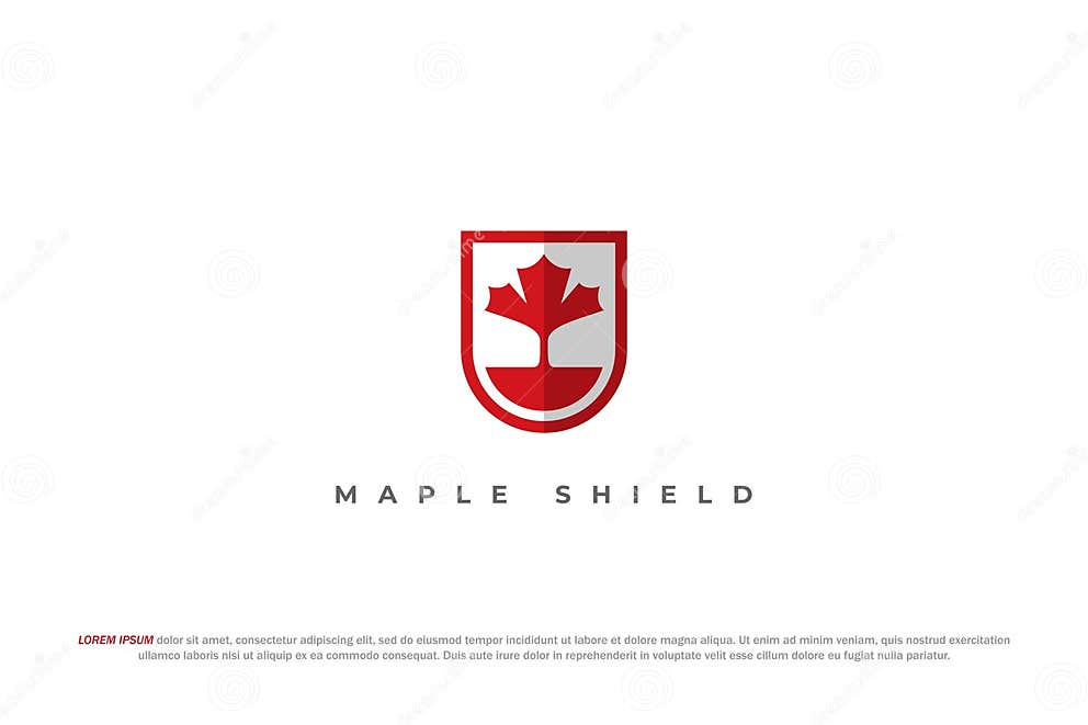 Logo Maple Leaf Shield Emblem Stock Illustration - Illustration of maple, nature: 292566791