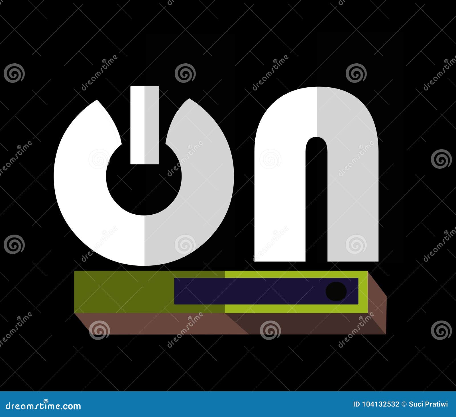 Symbols `on` - Letter or Text Icon Stock Illustration - Illustration of ...