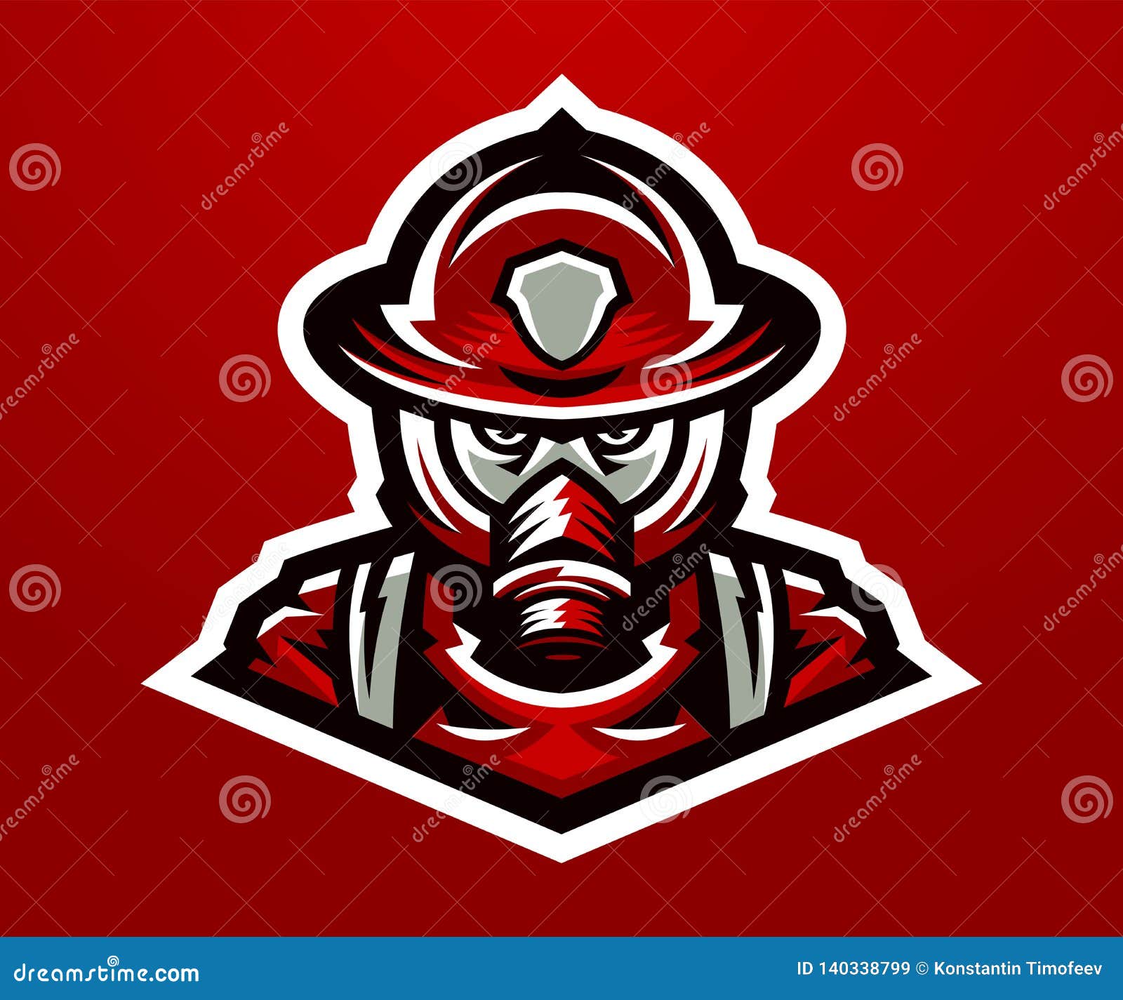 Logo, Mascot Firefighter. Lethal Task, a Dangerous Profession, Mask ...
