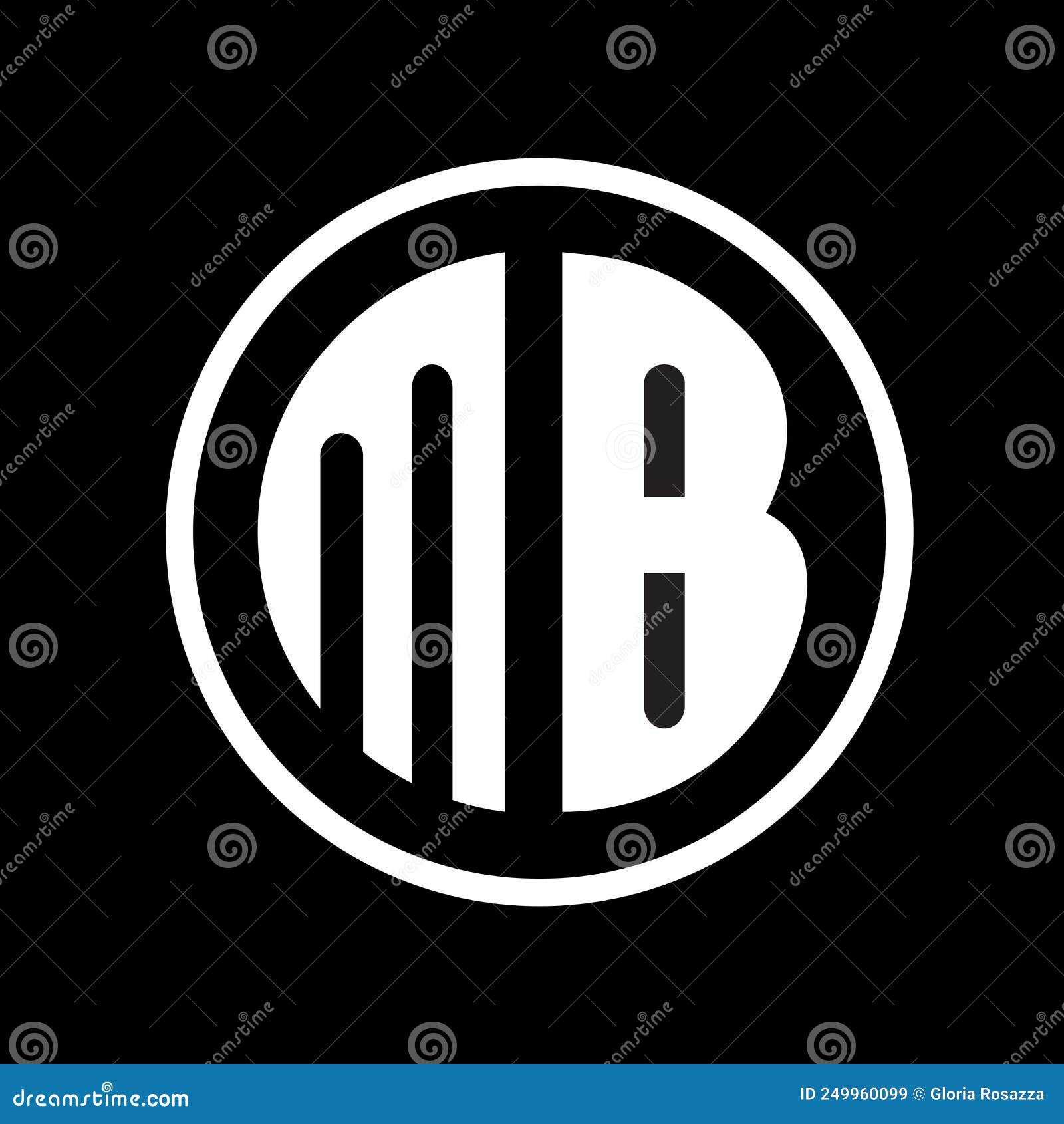Logo MB Letters in a Circle Shape Stock Vector - Illustration of circle ...