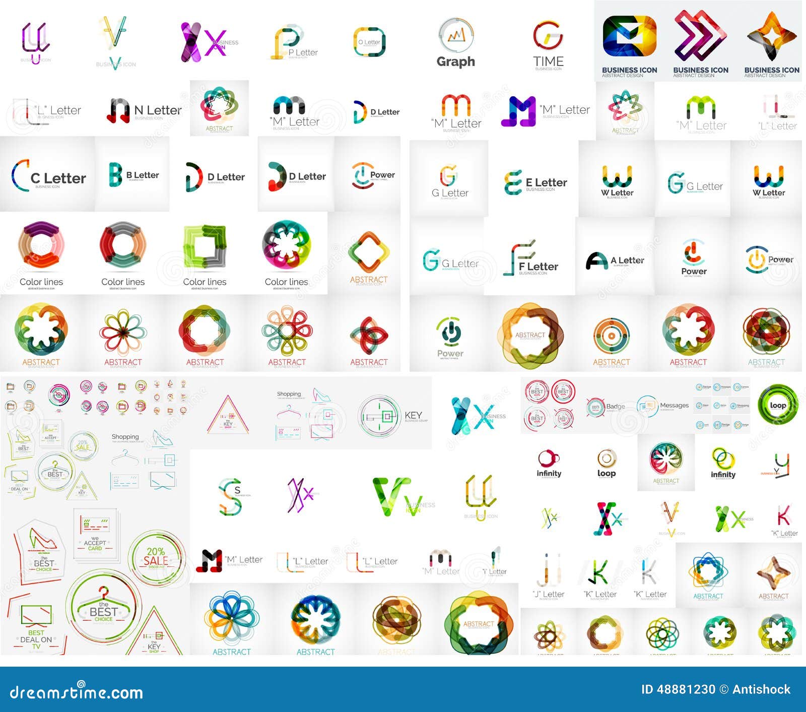 Logo mega collection stock vector. Illustration of badge - 48881230