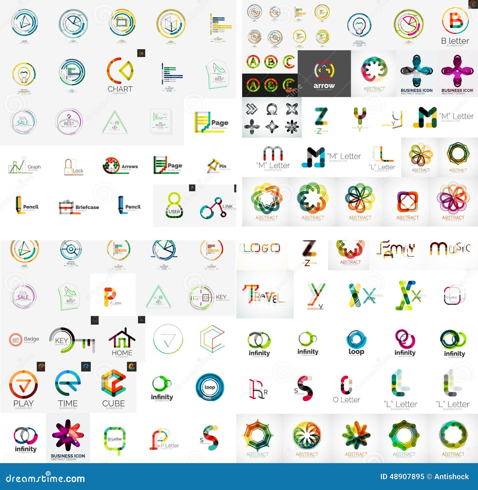 Logo mega collection stock vector. Illustration of emblem - 48907895