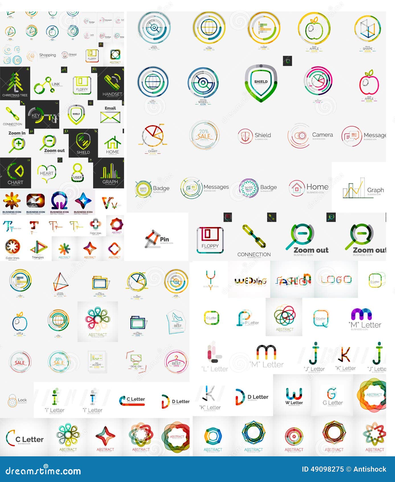 Logo mega collection stock vector. Illustration of element - 49098275