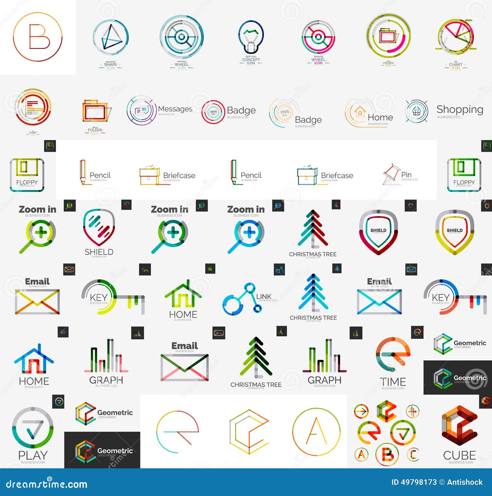 Logo mega collection stock vector. Illustration of huge - 49798173