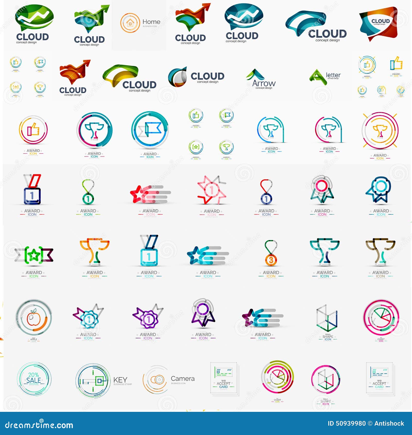 Logo mega collection stock vector. Illustration of element - 50939980