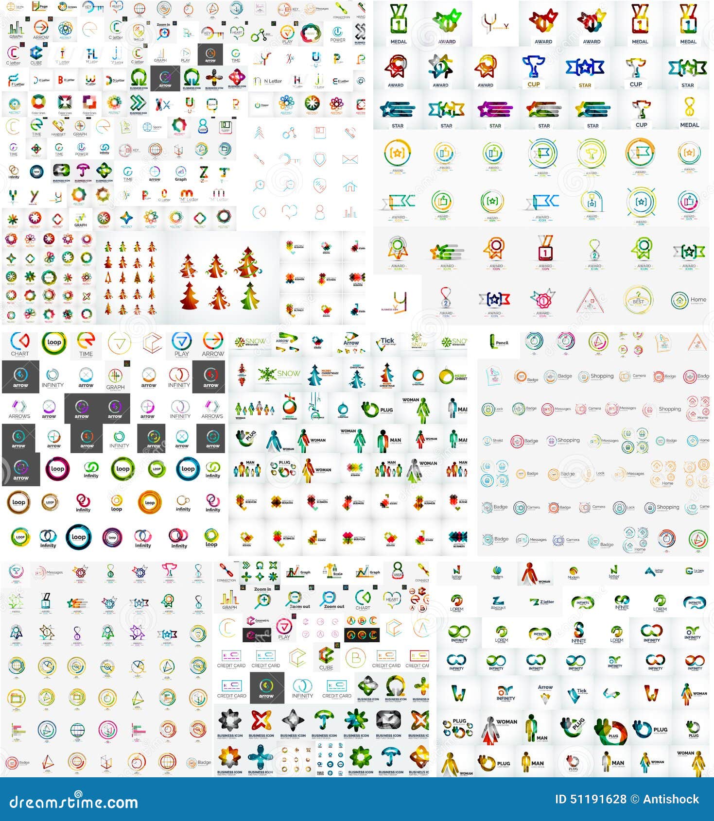 Logo mega collection stock vector. Illustration of flowing - 51191628