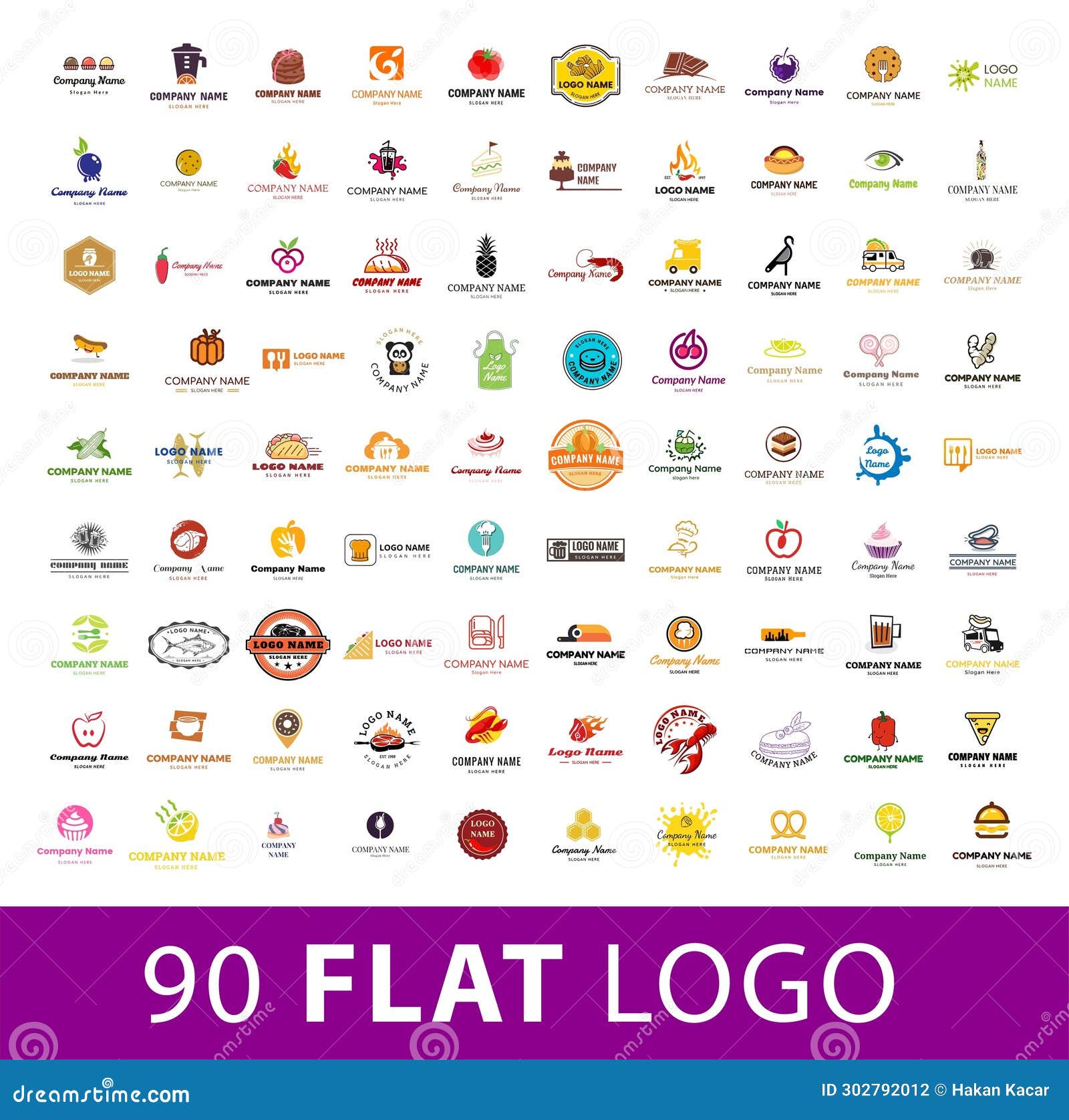 Logo Mega Collection. Food and Drink Vector Logo Set on Various Topics ...