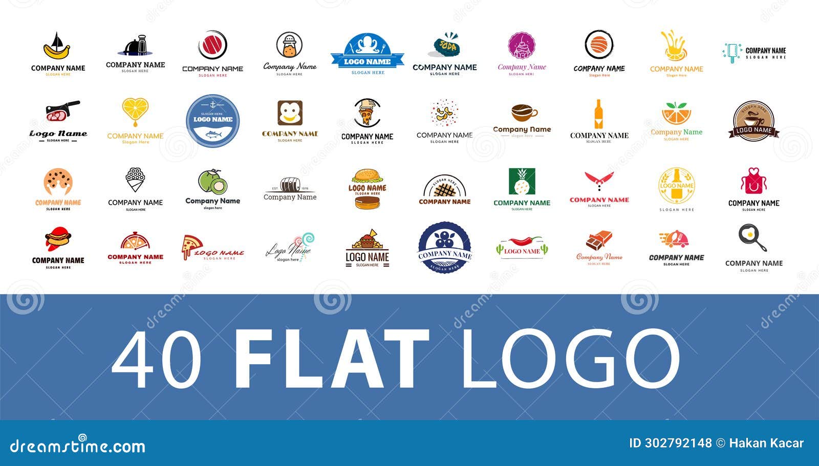 Logo Mega Collection. Food and Drink Vector Logo Set on Various Topics ...