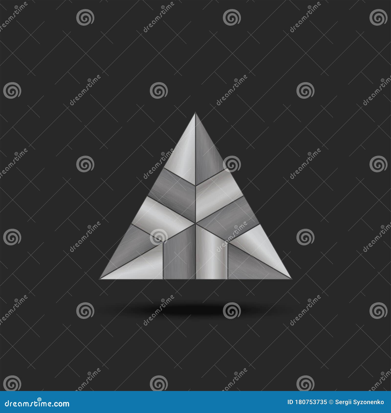 Logo Metal Triangle Futuristic Element, Complex Composite Sectional ...
