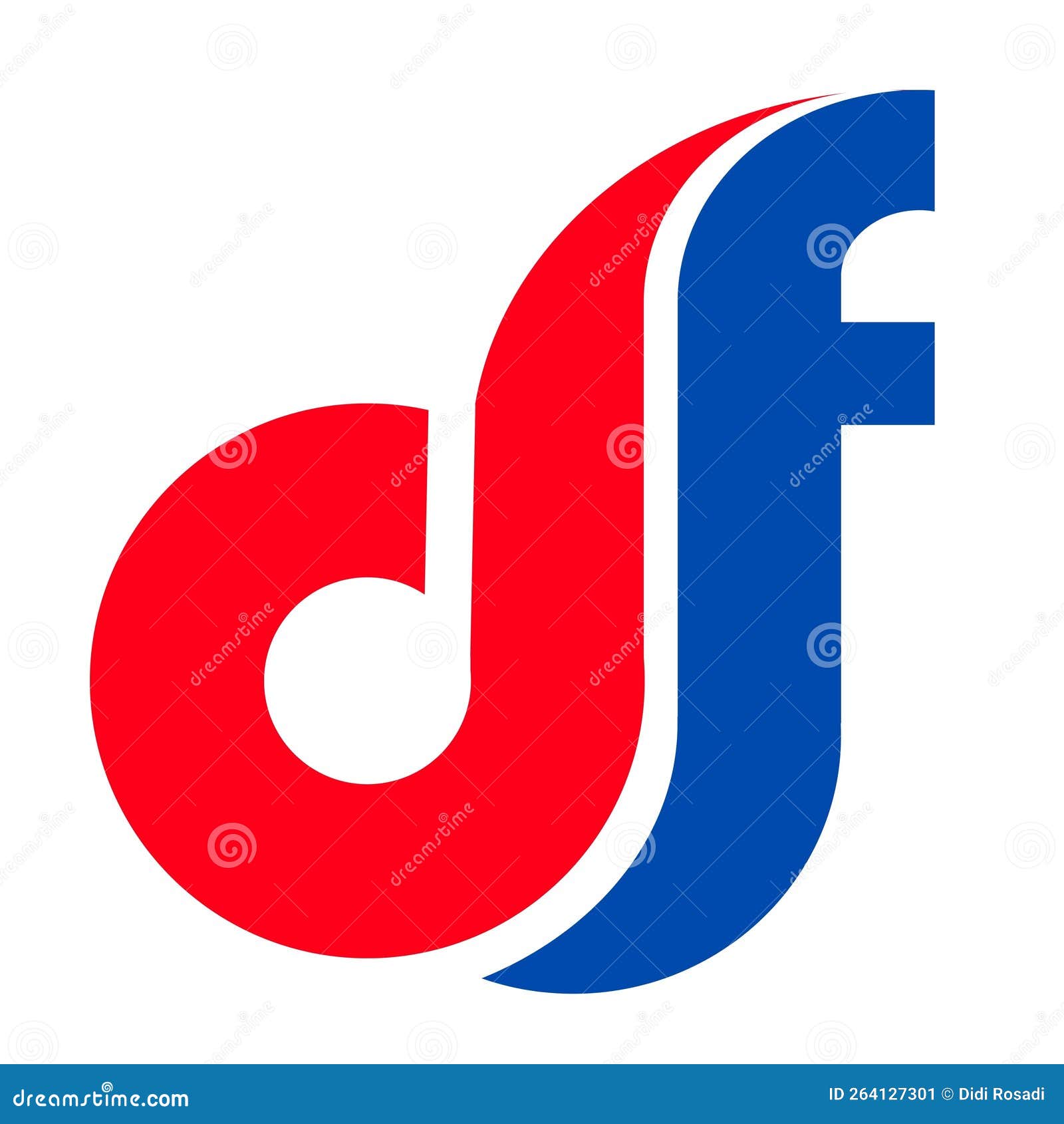 Cool DF FD LDF Logo. Simple and Unique Letter D Design with Letter F ...