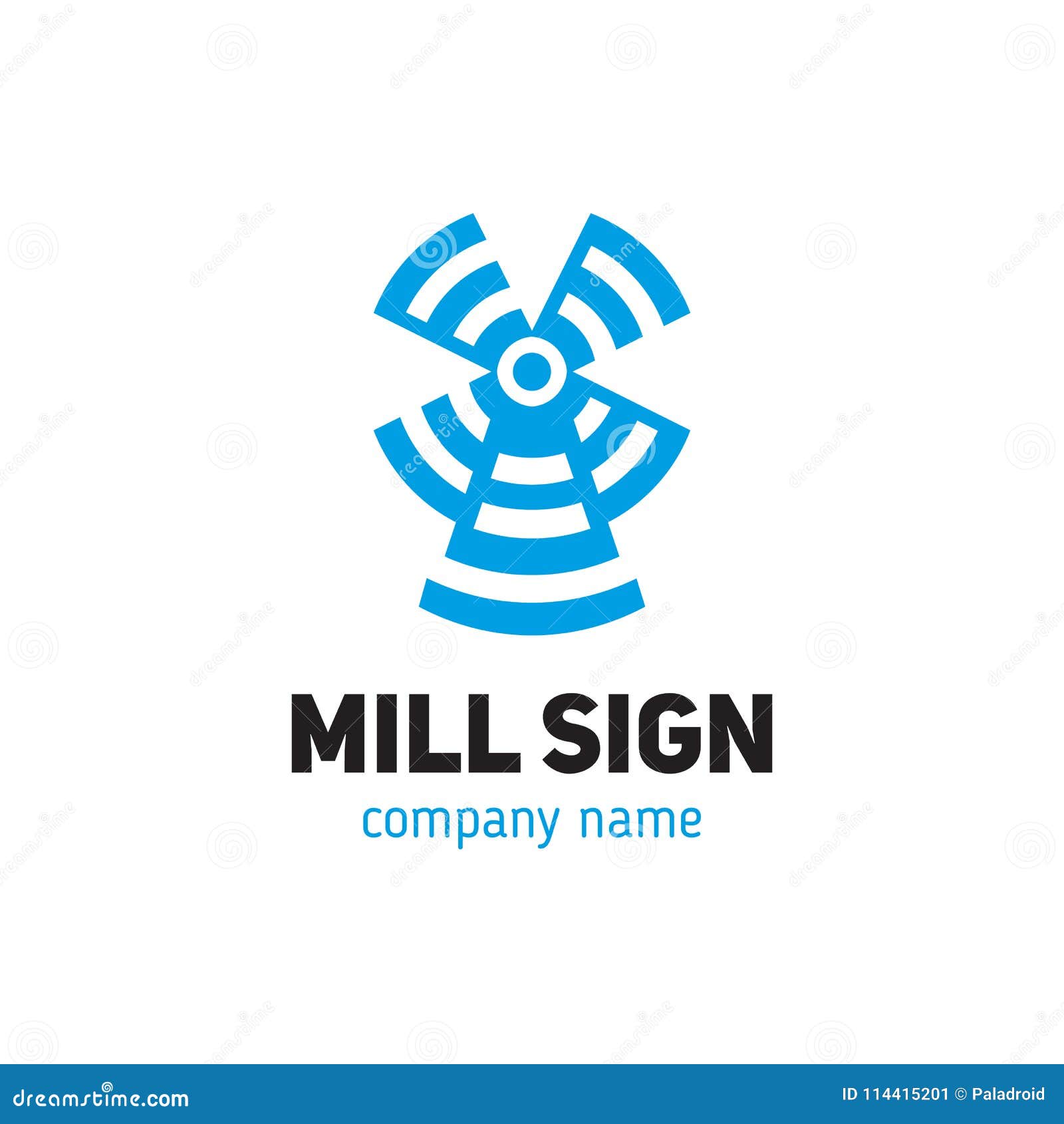 Logo of a Mill in a Modern Style Stock Vector - Illustration of element ...