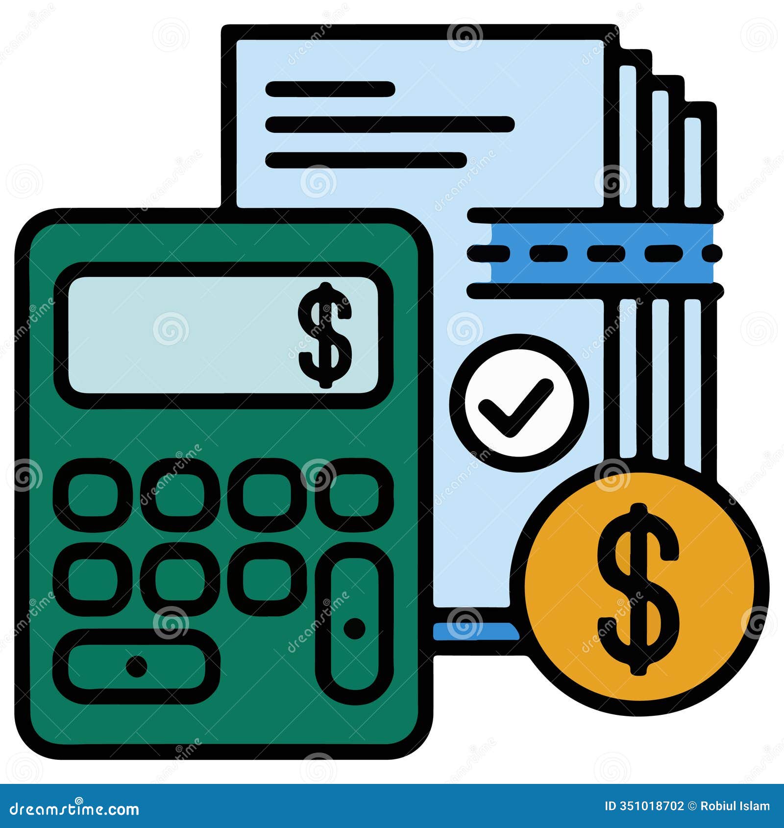 Logo for a Mobile App with a Calculator and a Ledger Stock Illustration ...
