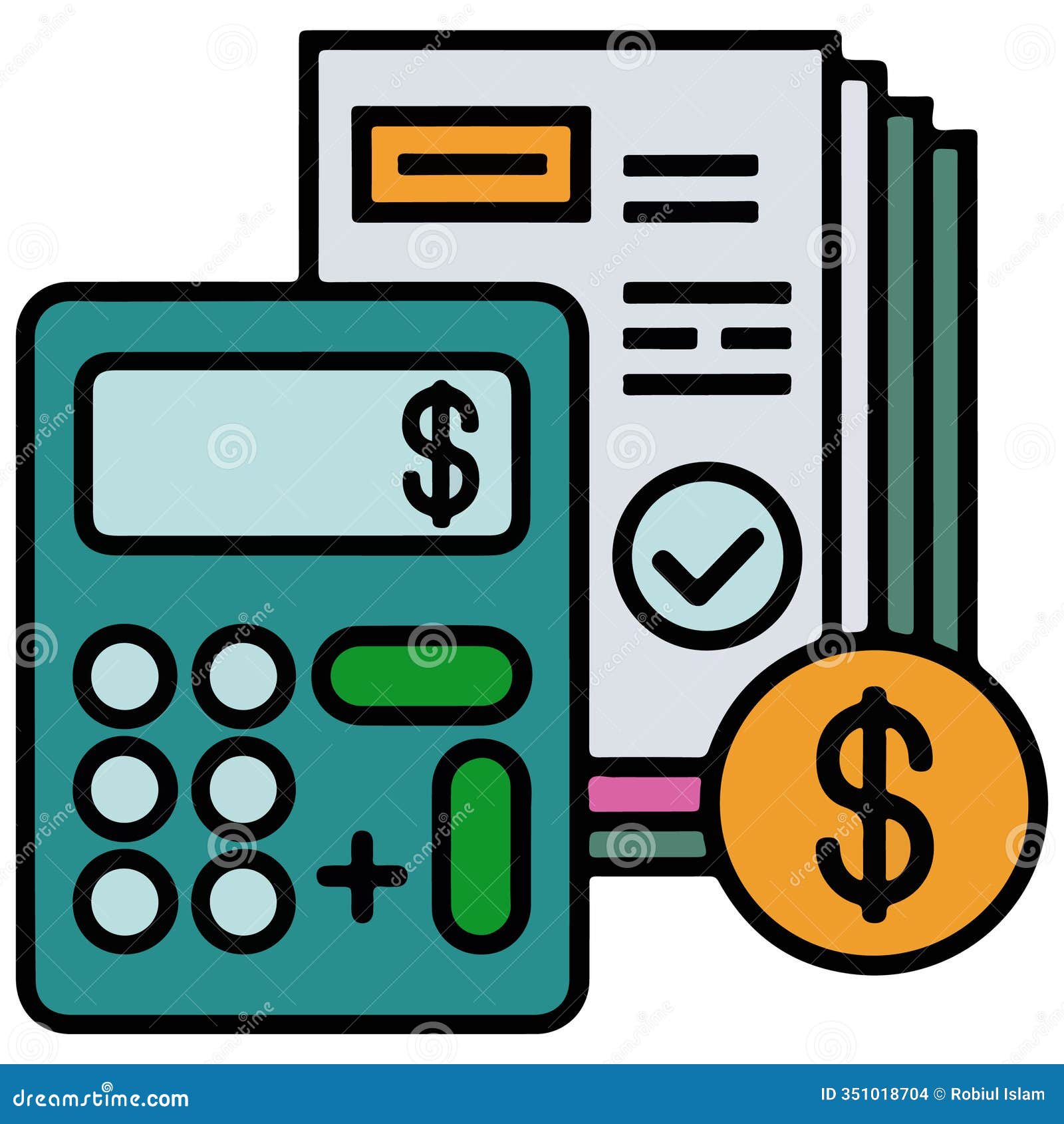 Logo for a Mobile App with a Calculator and a Ledger Stock Illustration ...