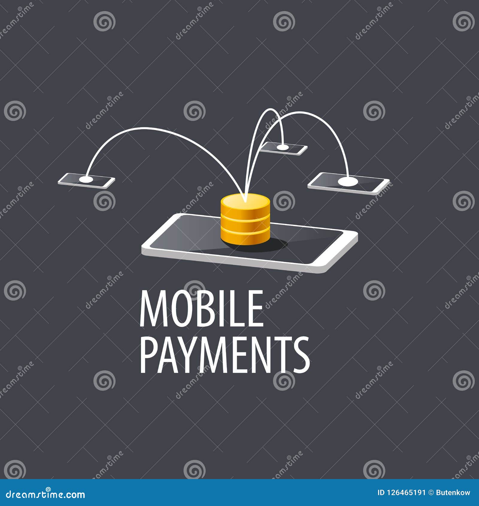 Logo mobile payments stock vector. Illustration of hold - 126465191