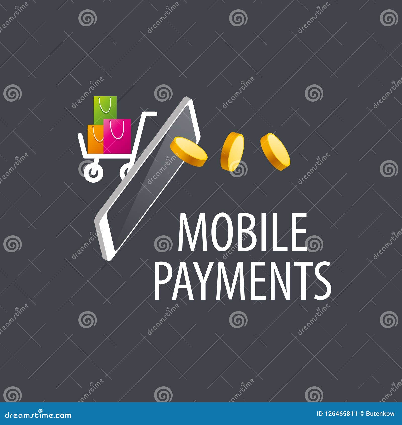Logo mobile payments stock vector. Illustration of hold - 126465811
