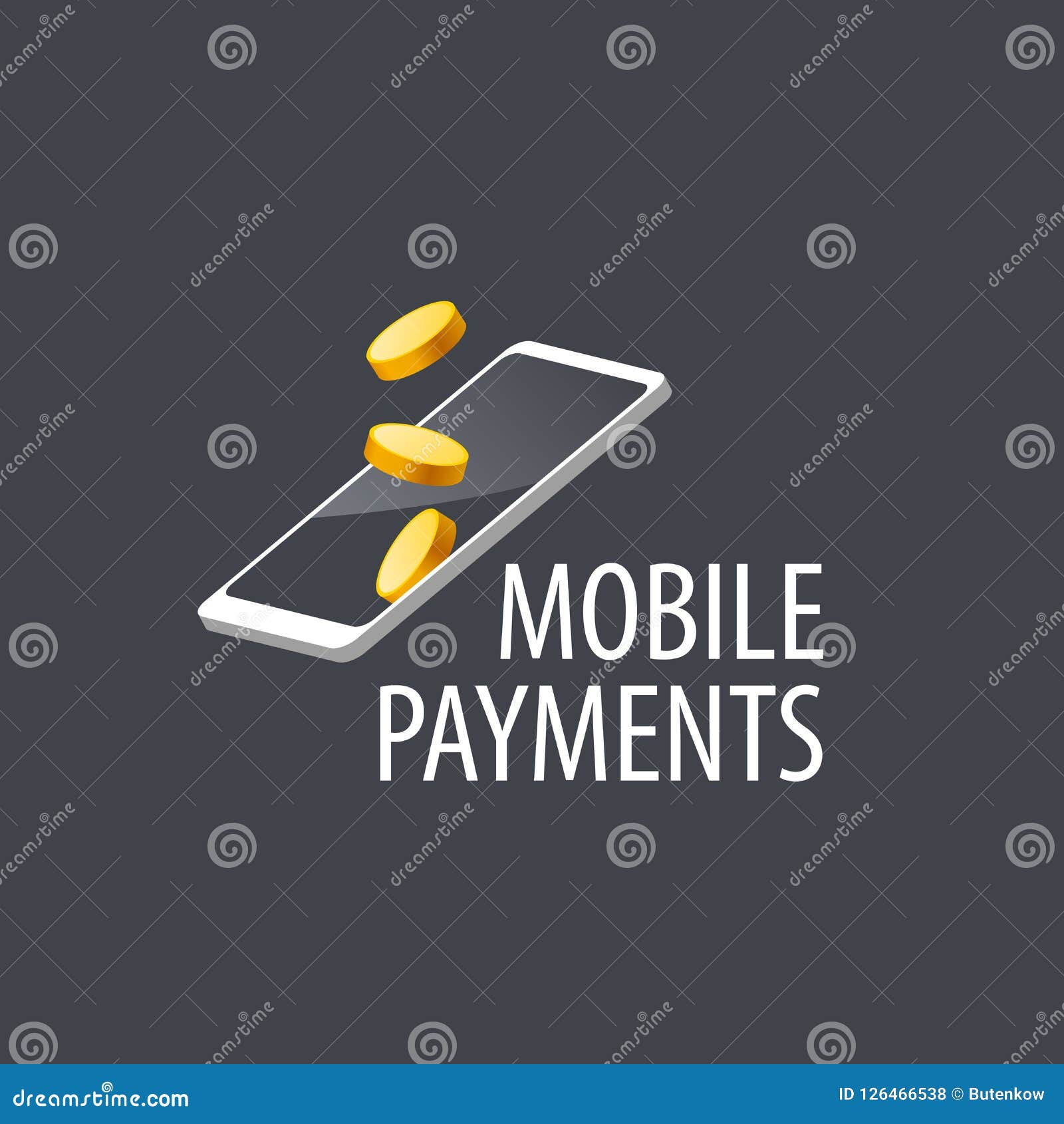 Logo mobile payments stock vector. Illustration of hold - 126466538