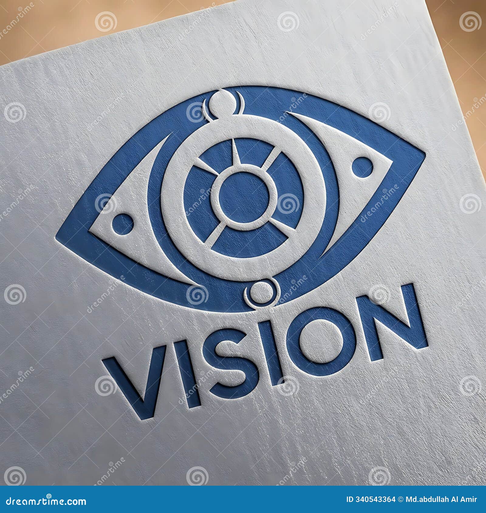 Stylized Eye Logo Mockup with VISION Text Modern Geometric Design in ...