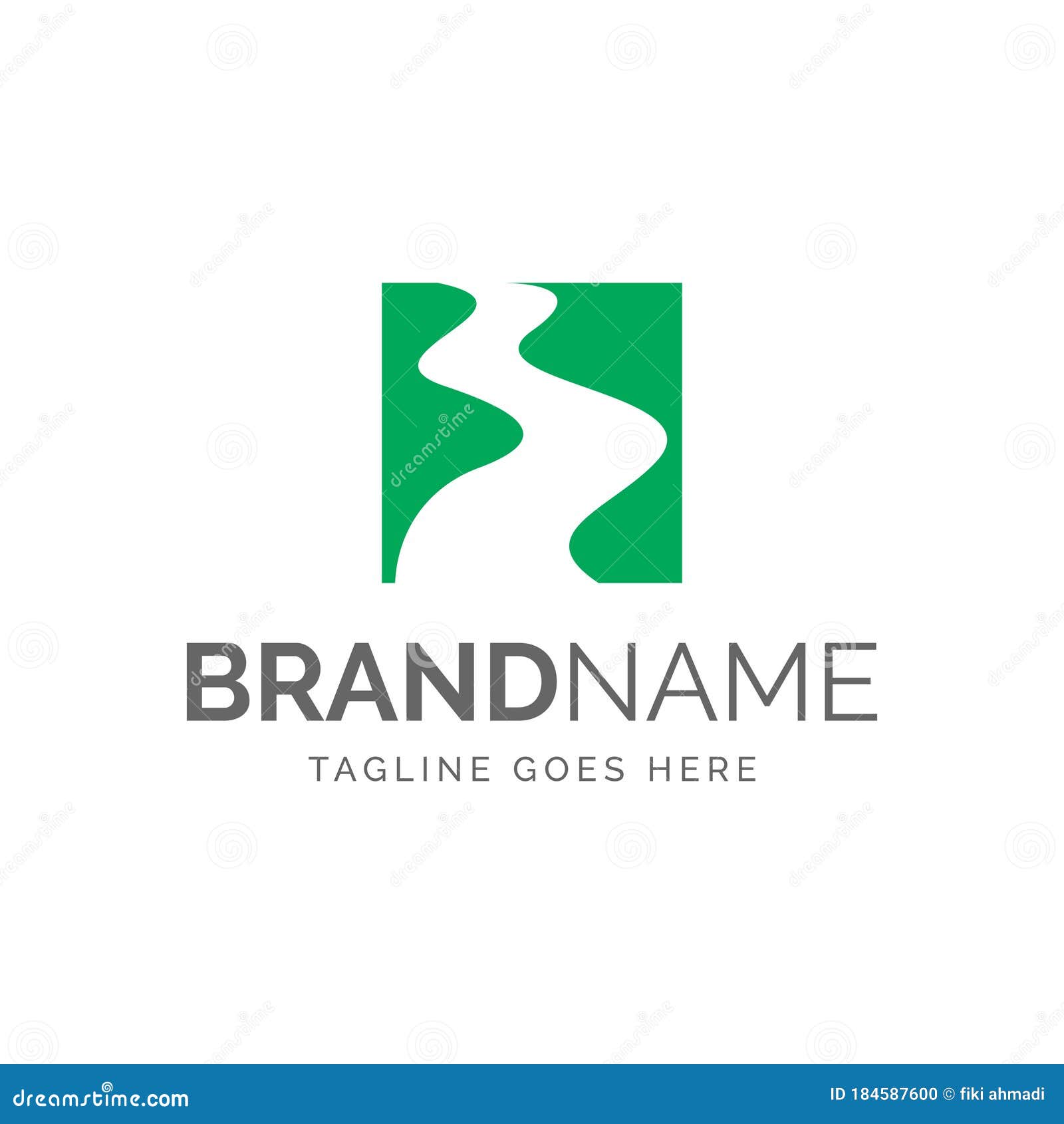 Logo of Modern Abstract River in Square Stock Vector - Illustration of ...