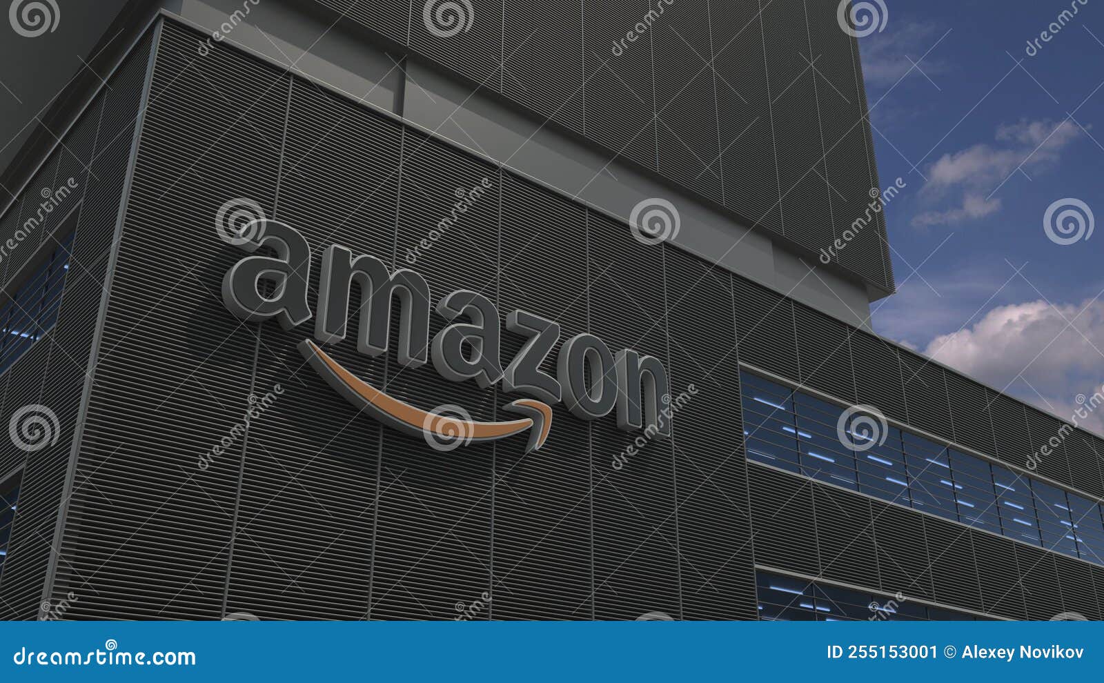 Amazon Logo on the Modern Building. Editorial 3d Rendering Editorial ...