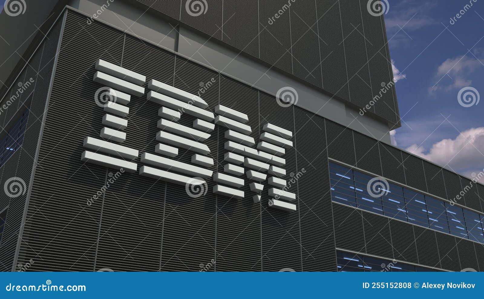 IBM Logo on the Modern Building. Editorial 3d Animation Stock Footage ...