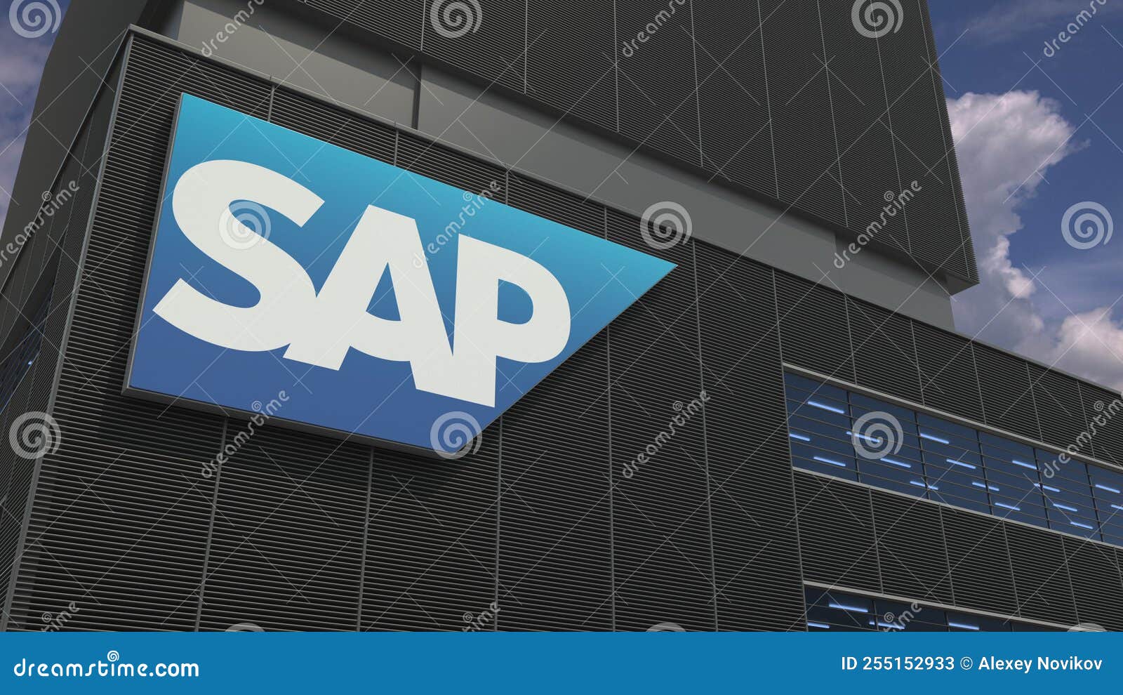 SAP SE Logo on the Modern Building. Editorial 3d Rendering Editorial ...
