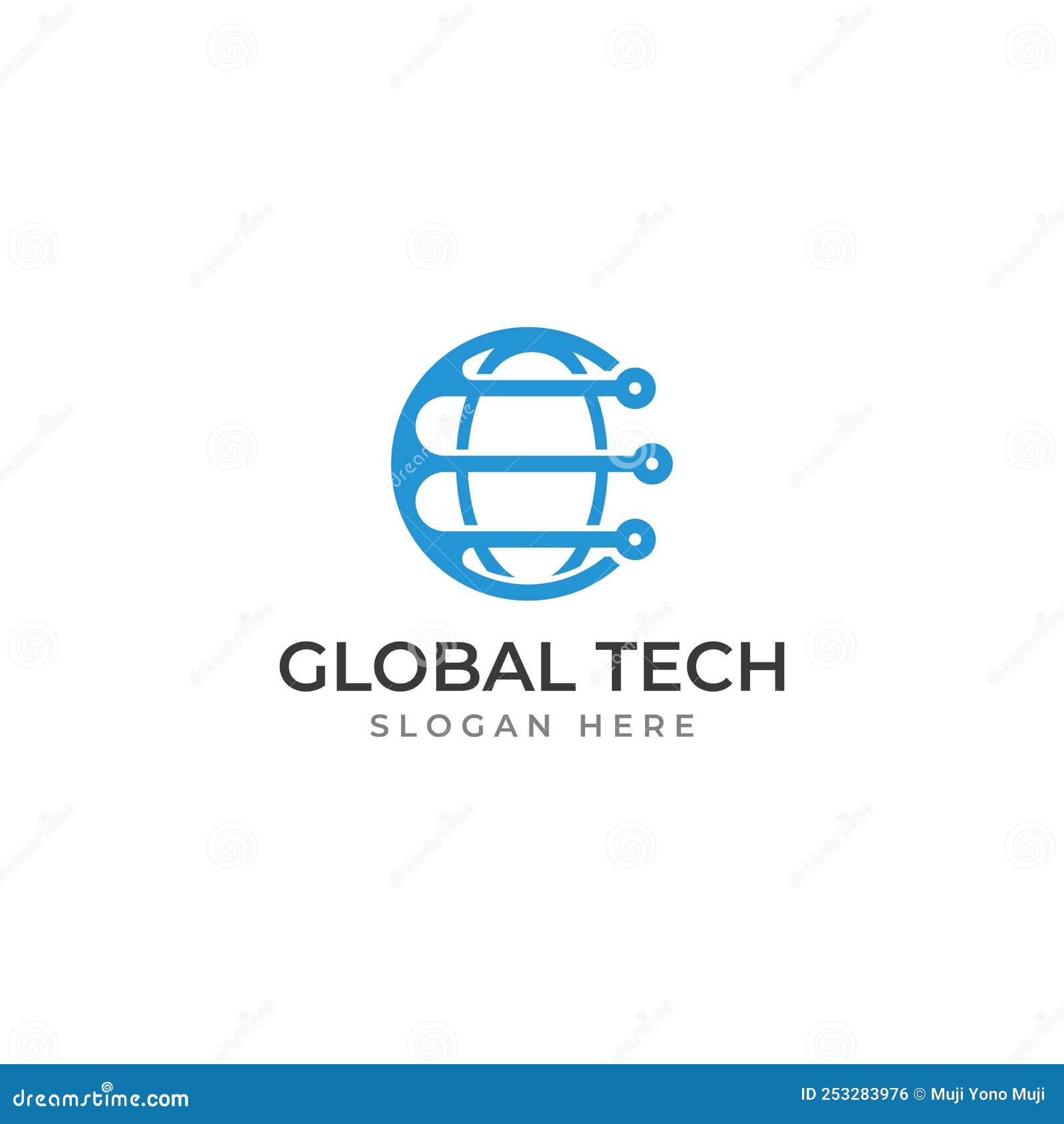 Modern Digital Tech World Logo, Global or Tech Planet, and Digital Tech ...