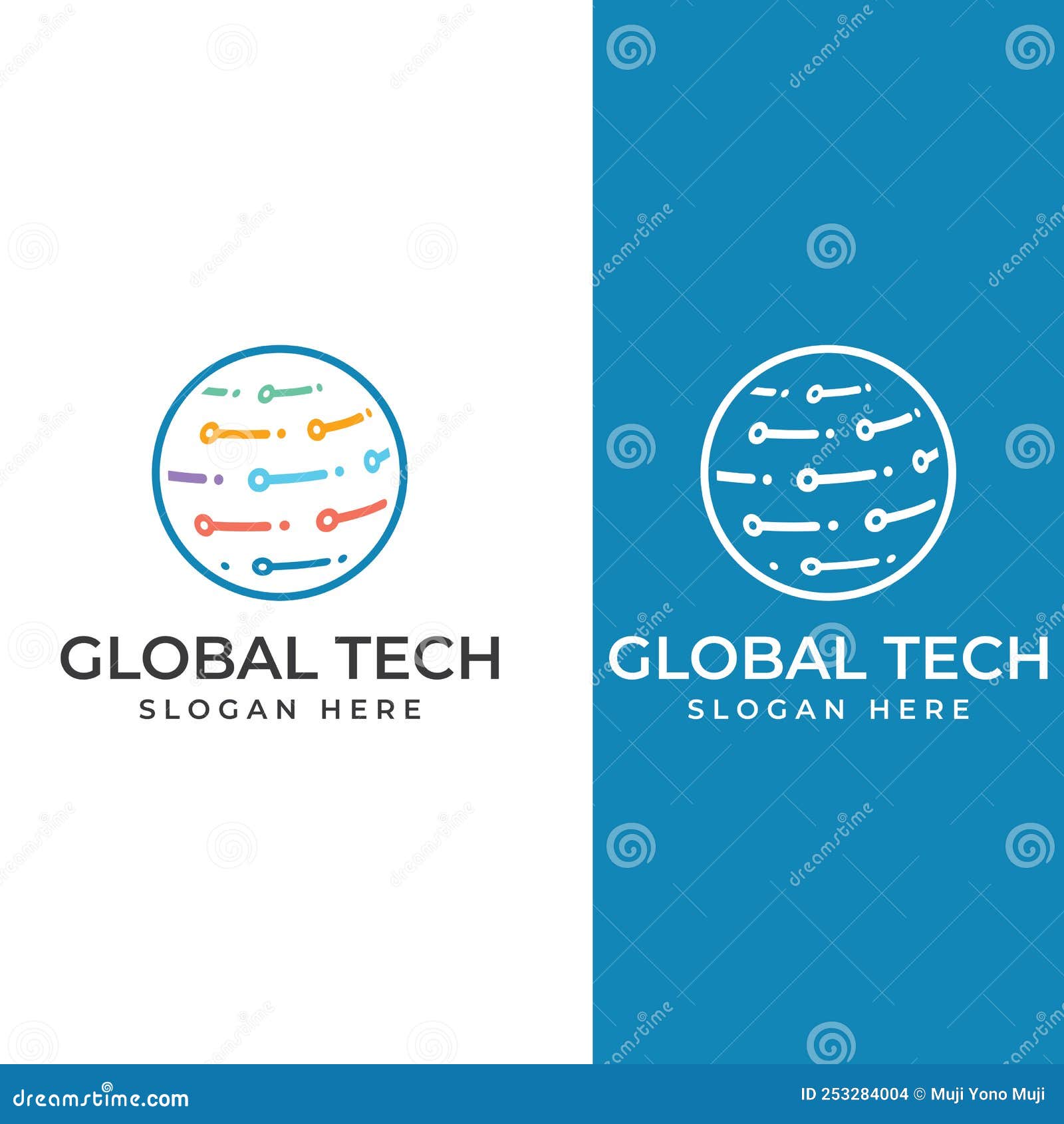 Modern Digital Tech World Logo, Global or Tech Planet, and Digital Tech ...