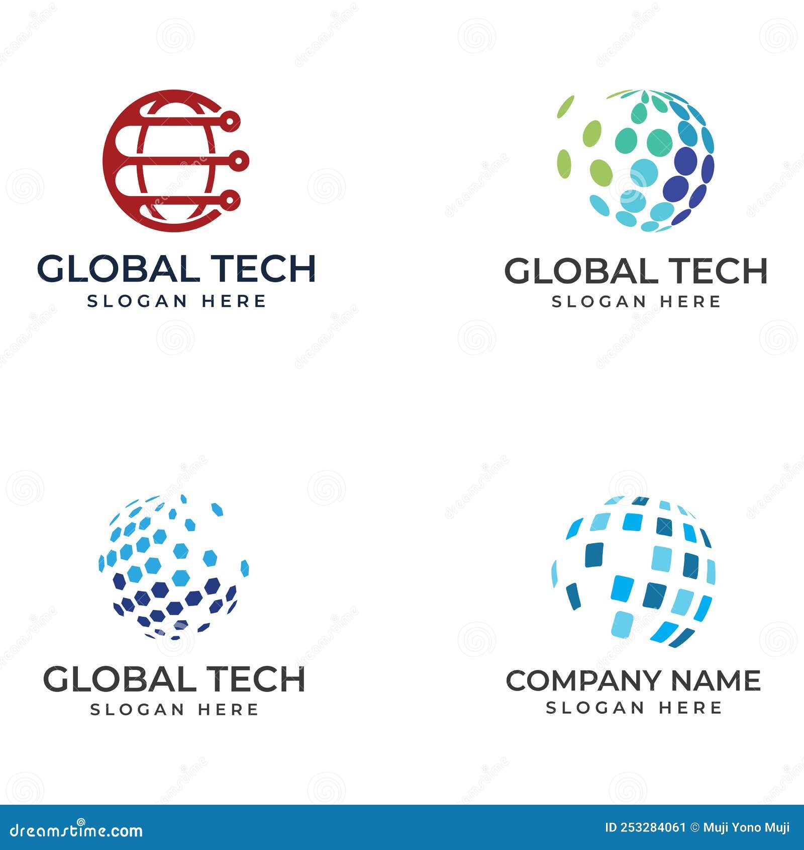 Modern Digital Tech World Logo, Global or Tech Planet, and Digital Tech ...