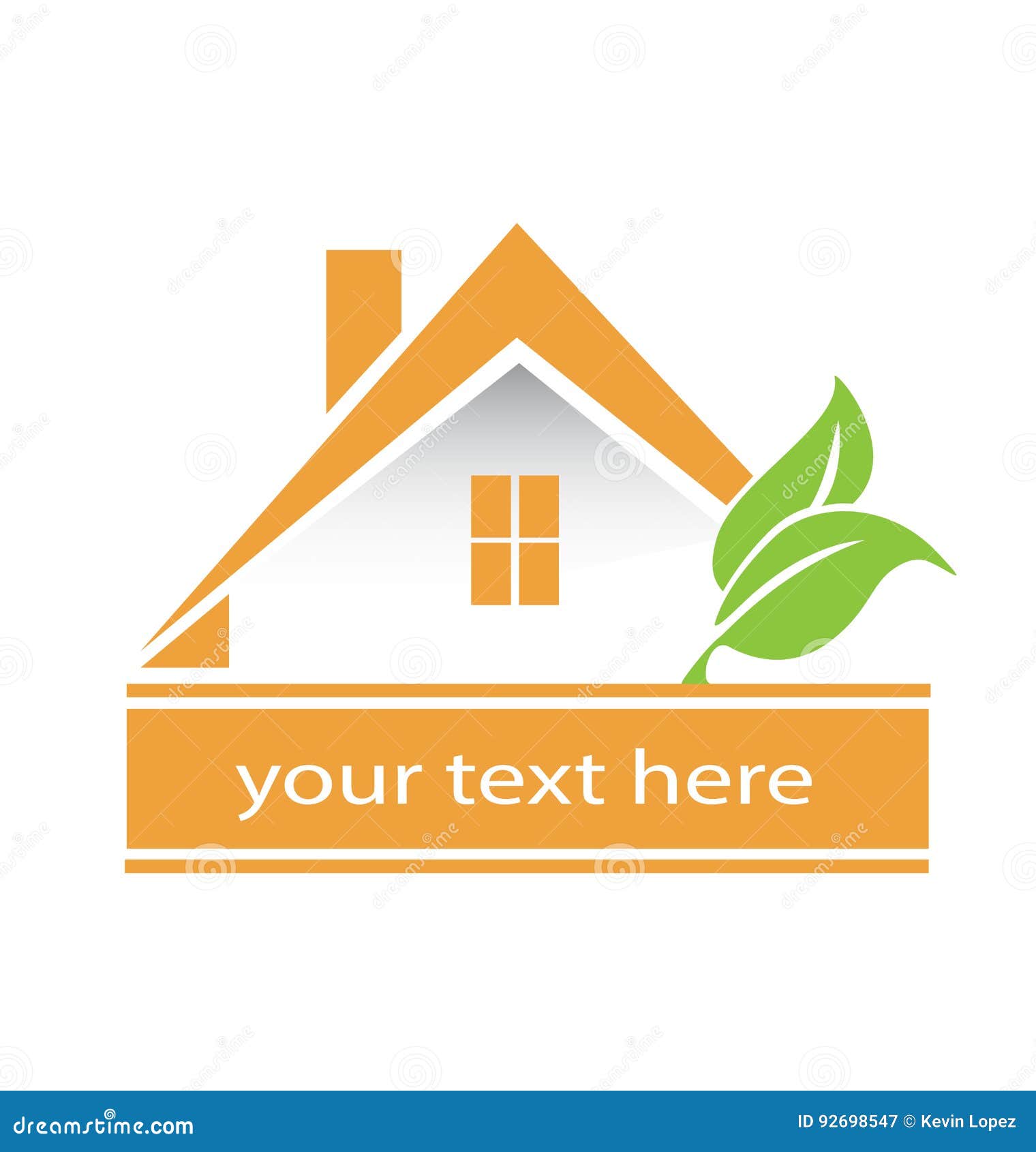 Logo Modern Yellow House and Leafs Stock Vector - Illustration of ...