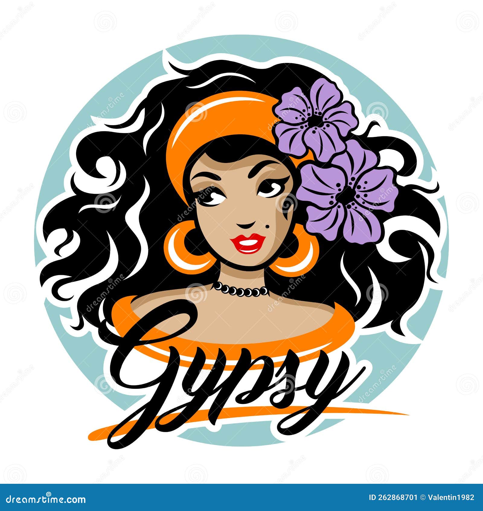 Logo Moderno Y Hermoso De Una Mujer Gitana. Ilustración del Vector ...