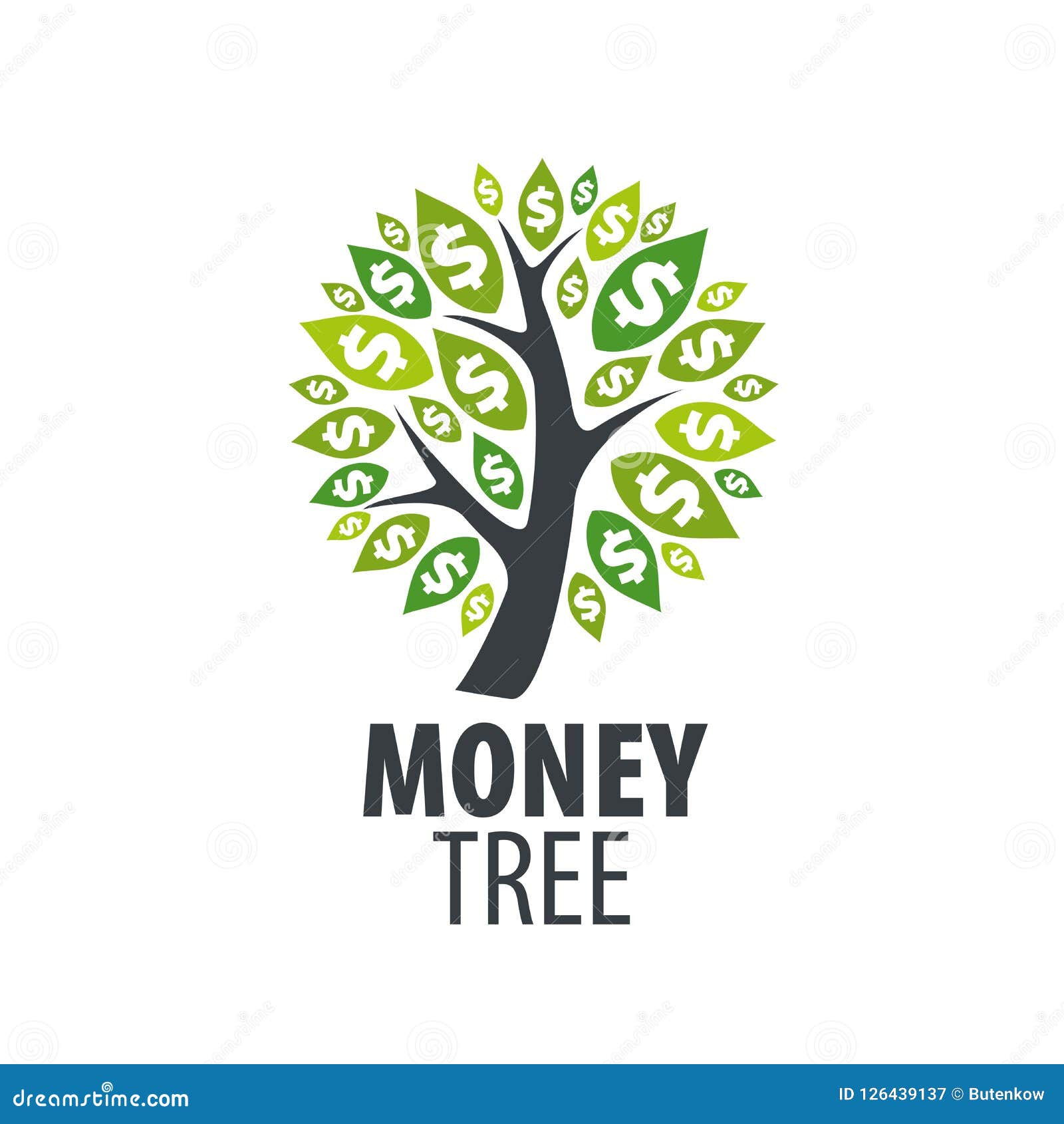 Logo money tree stock vector. Illustration of logotype - 126439137