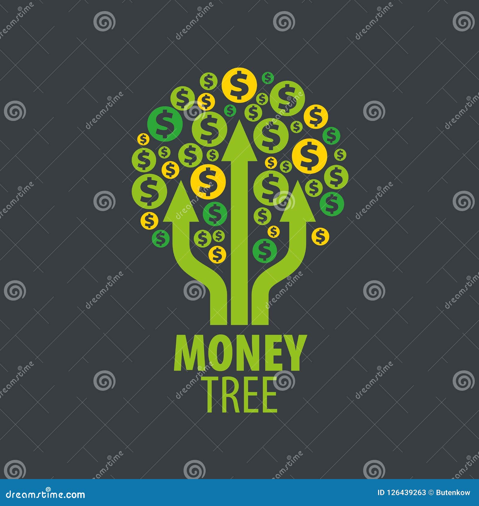 Logo money tree stock vector. Illustration of rate, savings - 126439263
