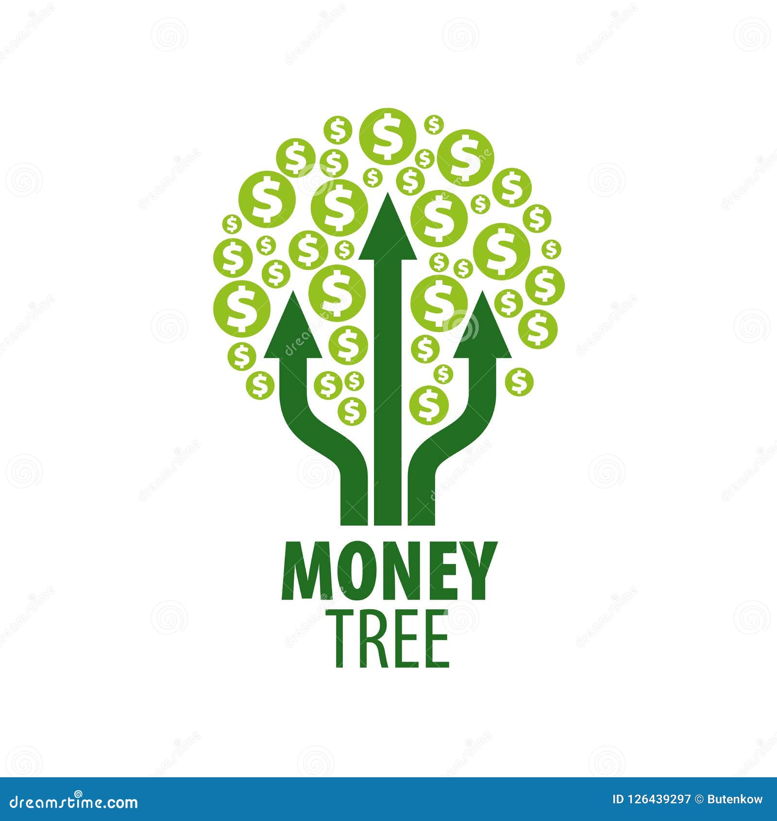 Logo money tree stock vector. Illustration of design - 126439297