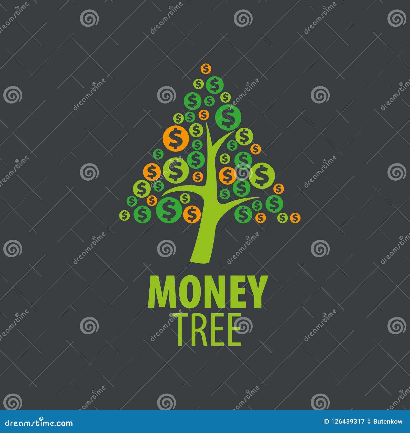 Logo money tree stock vector. Illustration of sign, business - 126439317