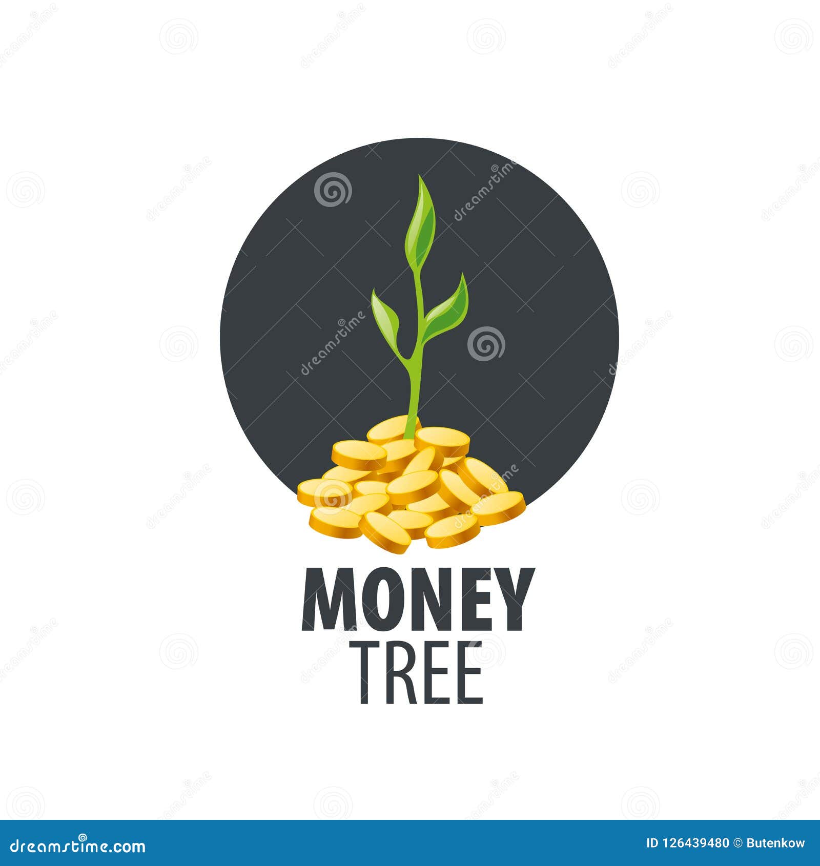 Logo money tree stock vector. Illustration of logo, money - 126439480