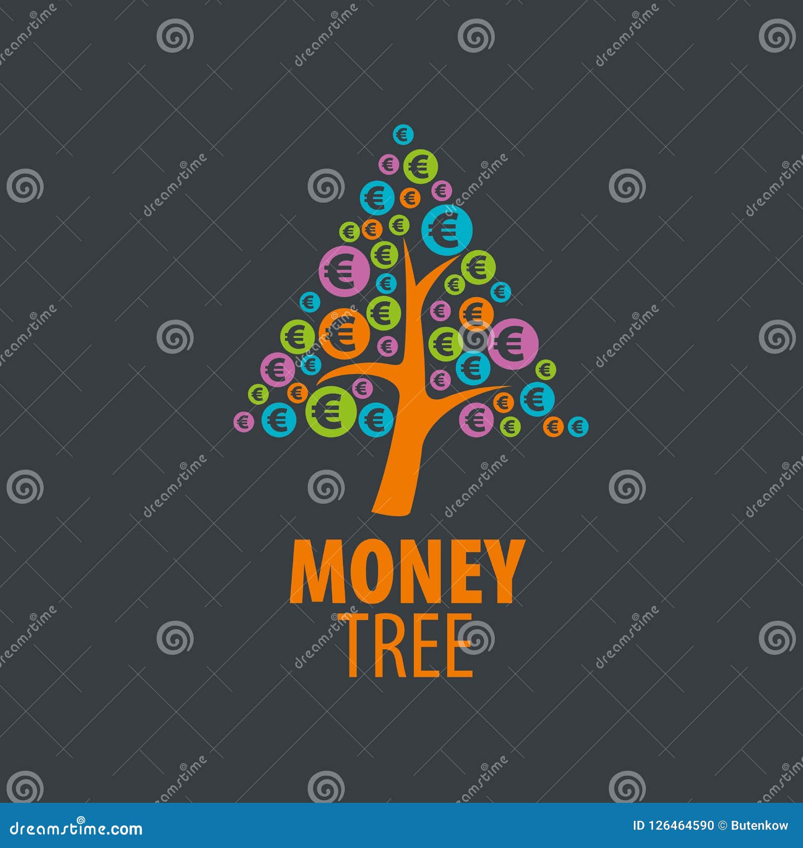 Logo money tree stock vector. Illustration of simple - 126464590