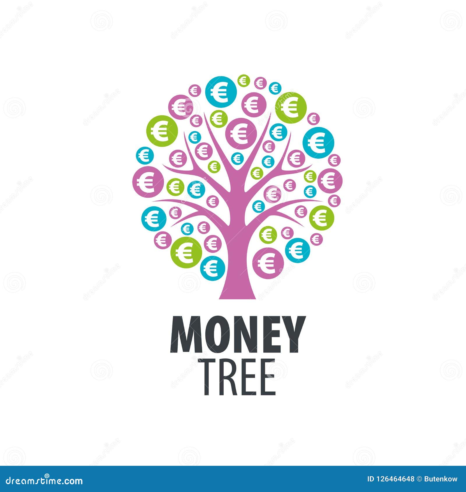 Logo money tree stock vector. Illustration of branch - 126464648