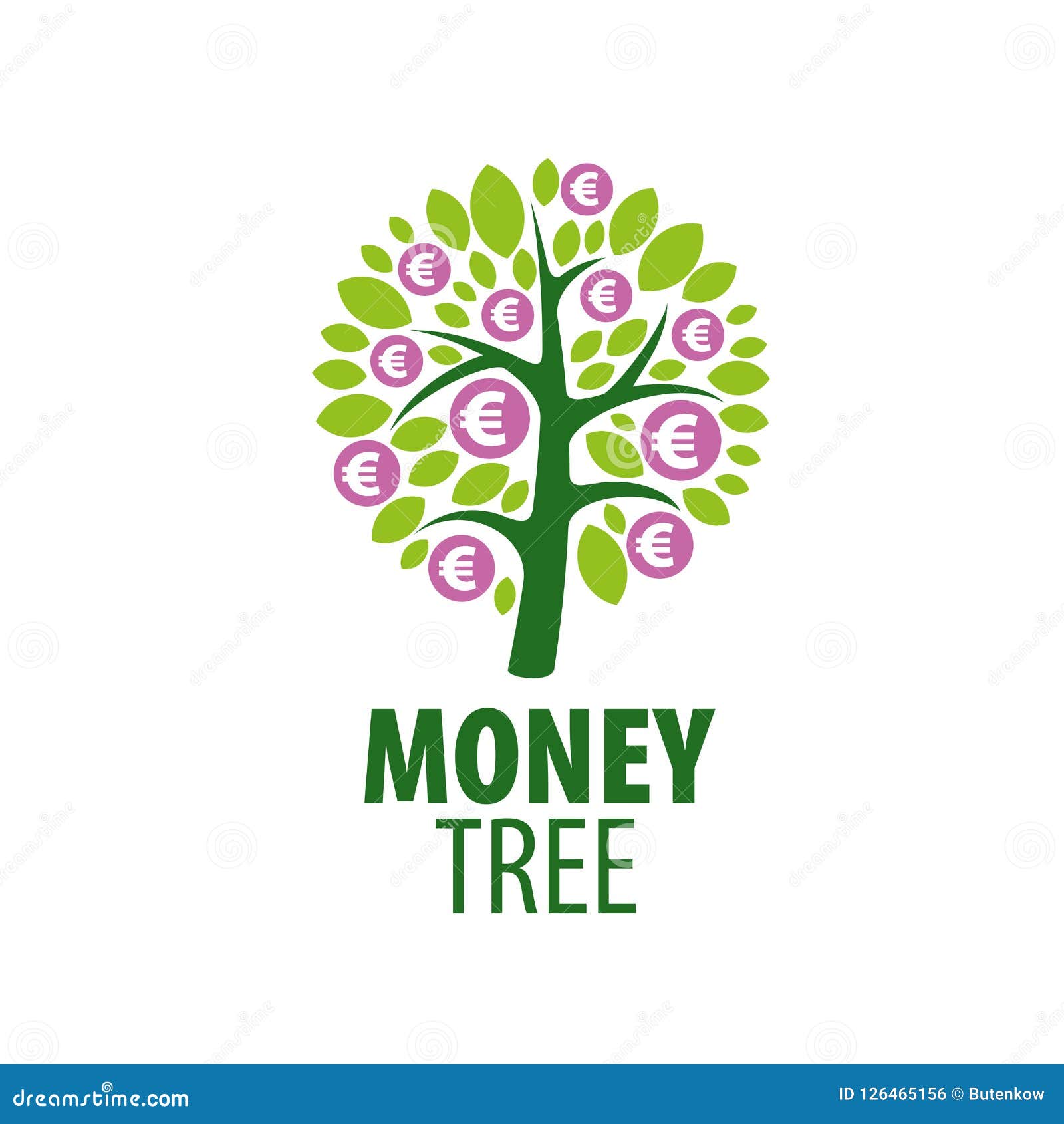 Logo money tree stock vector. Illustration of cash, bank - 126465156
