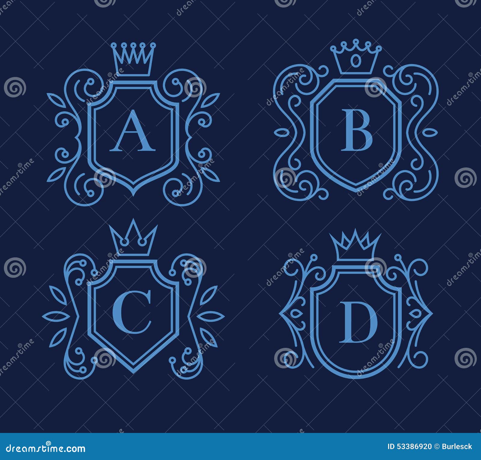 Monogram Design Elements, Graceful Template. Elegant Line Art Logo ...