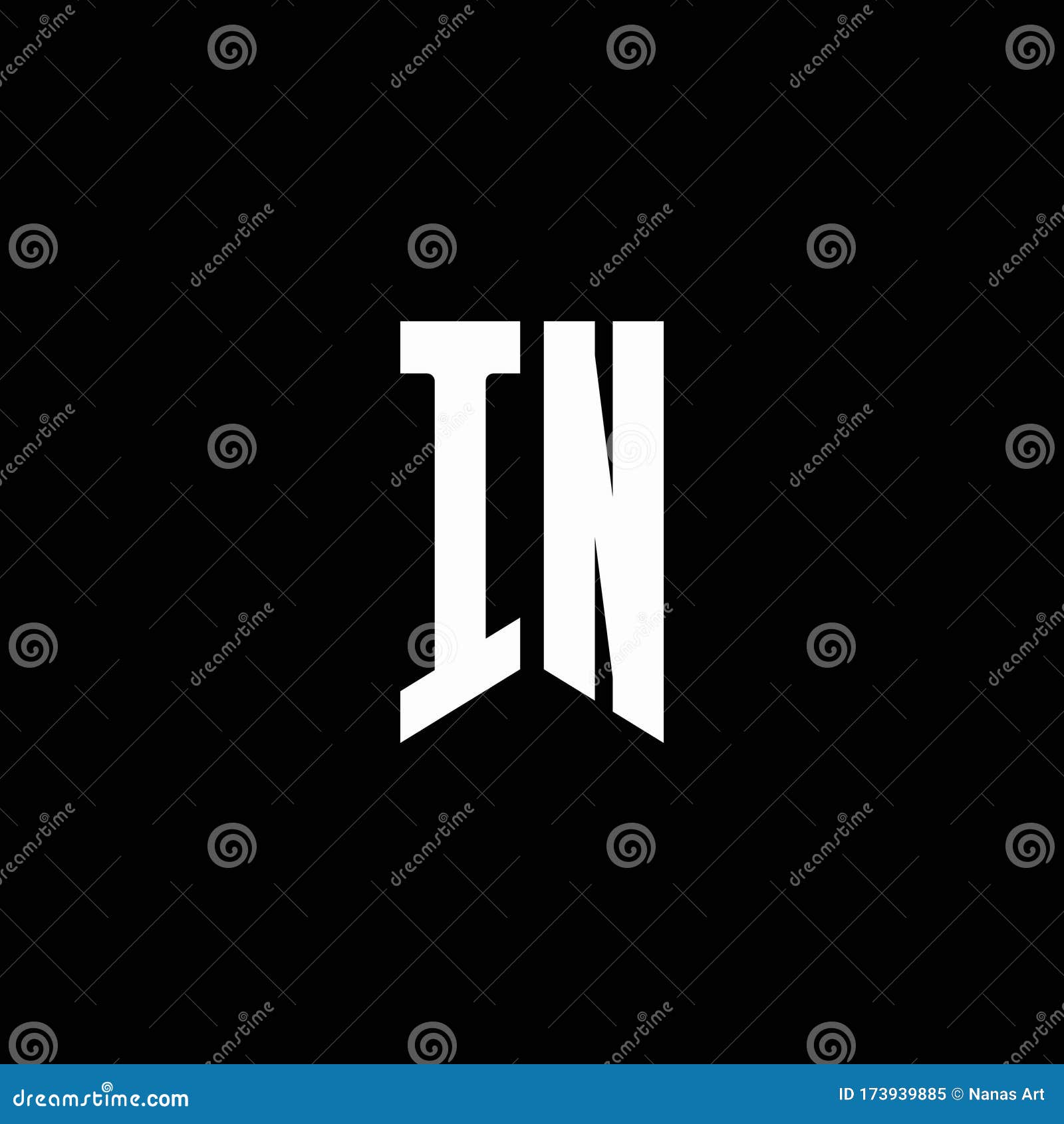 In Logo Monogram with Emblem Style Isolated on Black Background Stock ...