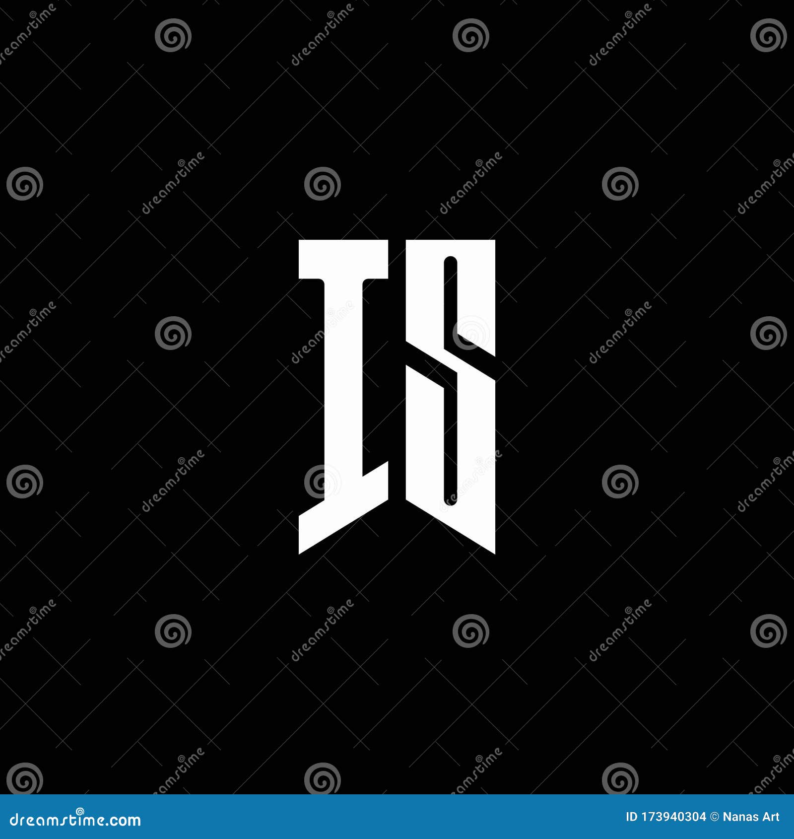 Is Logo Monogram with Emblem Style Isolated on Black Background Stock ...