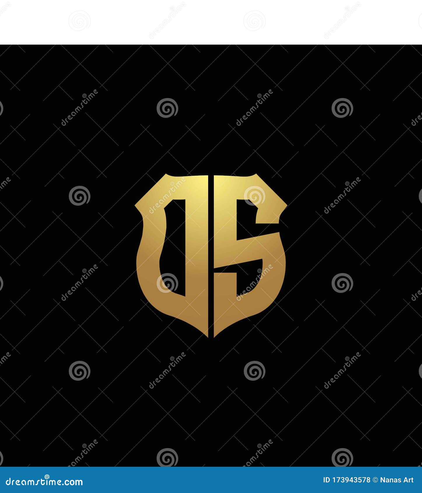 Logo Monogram with Gold Colors and Shield Shape Design Template Stock ...