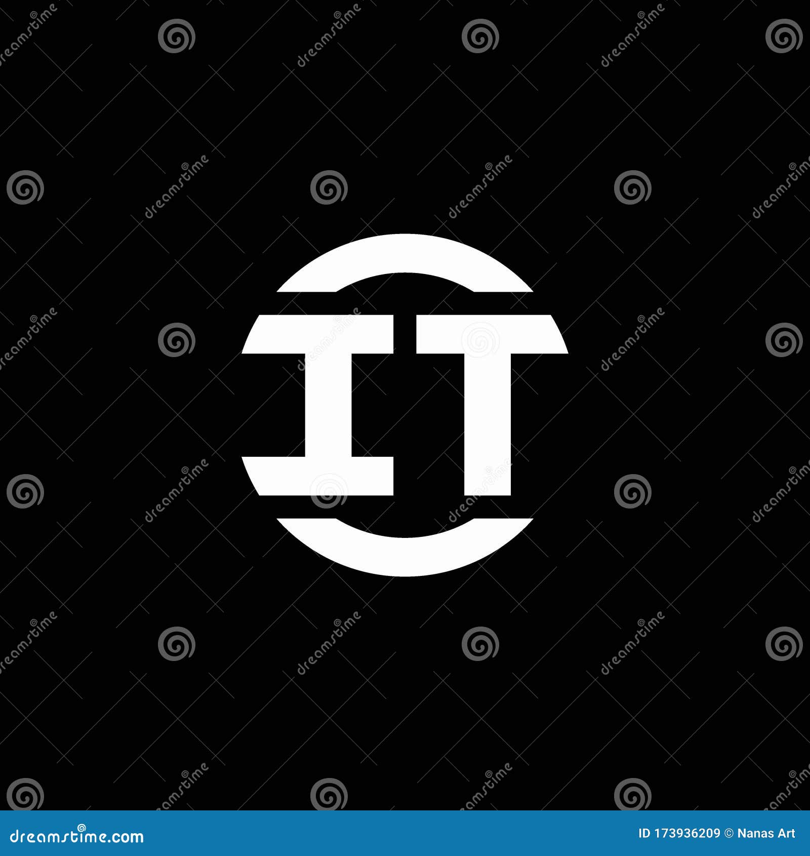 It Logo Monogram Isolated on Circle Element Design Template Stock ...