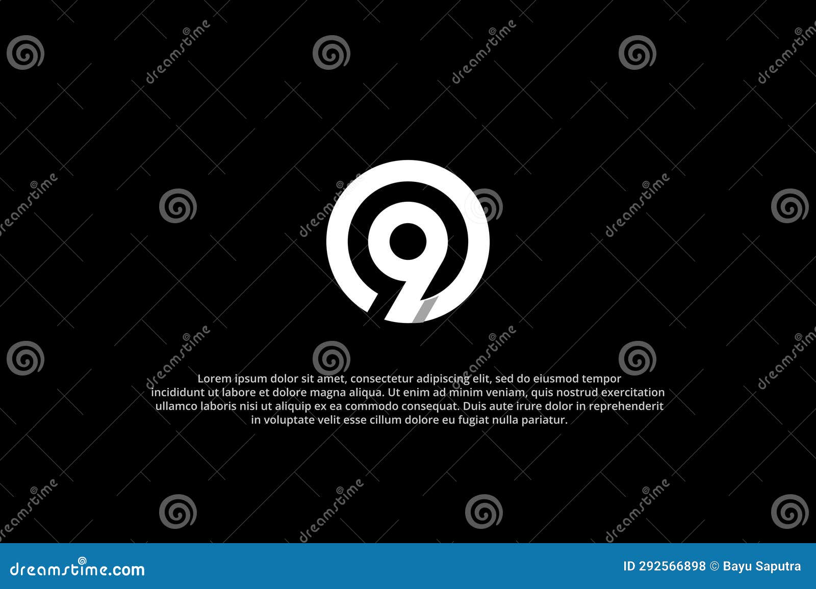 Logo Monogram Nine and Circle Stock Vector - Illustration of creative ...