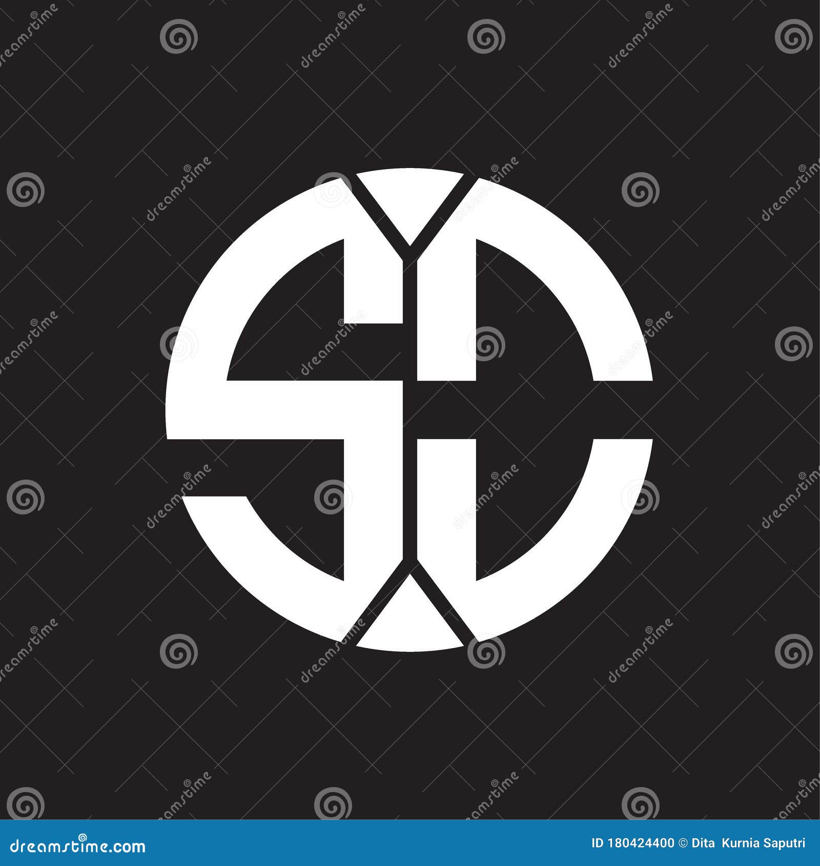 So Logo Monogram with Piece Circle Ribbon Style Stock Vector ...