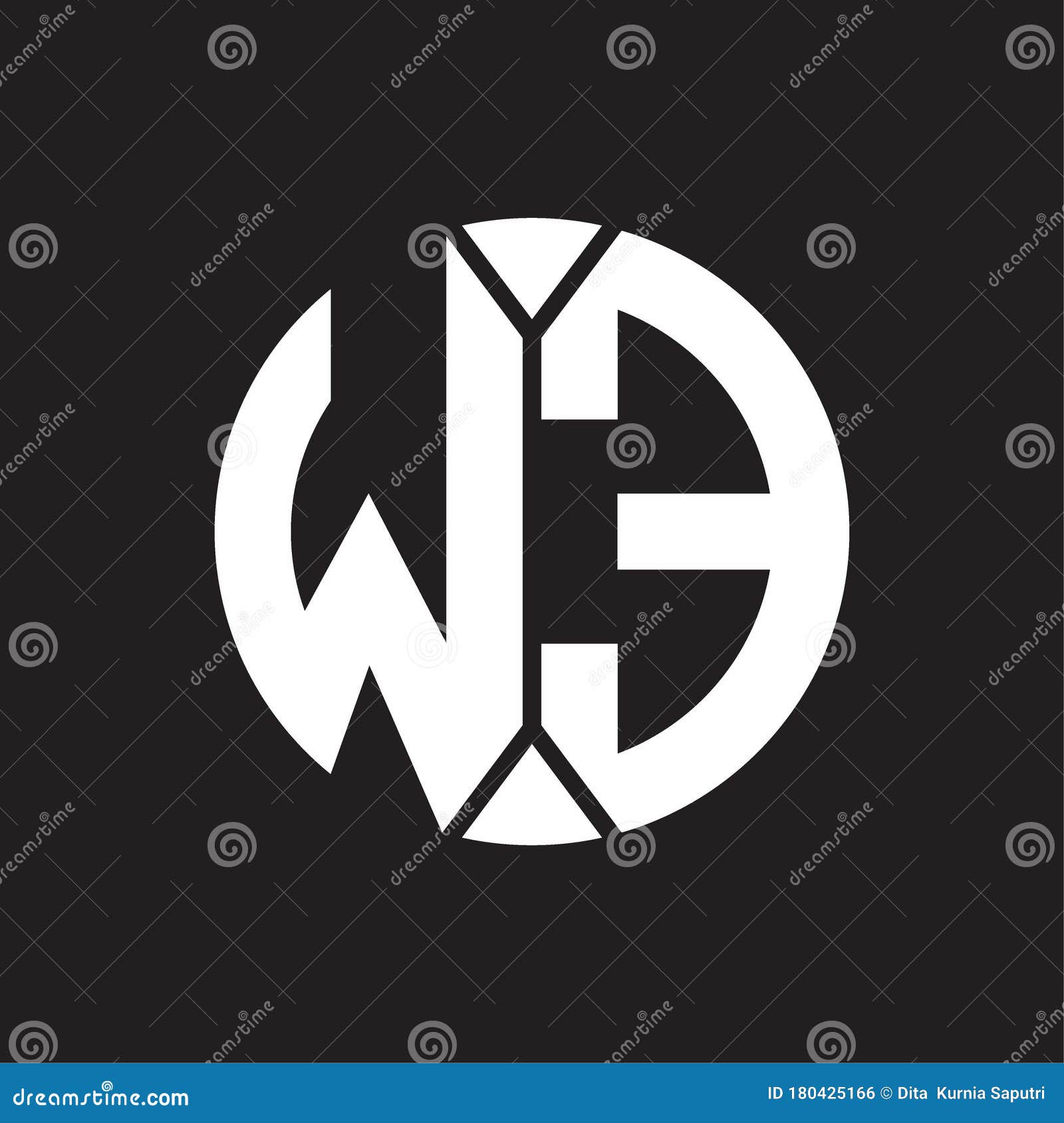 We Logo Monogram with Piece Circle Ribbon Style Stock Vector ...