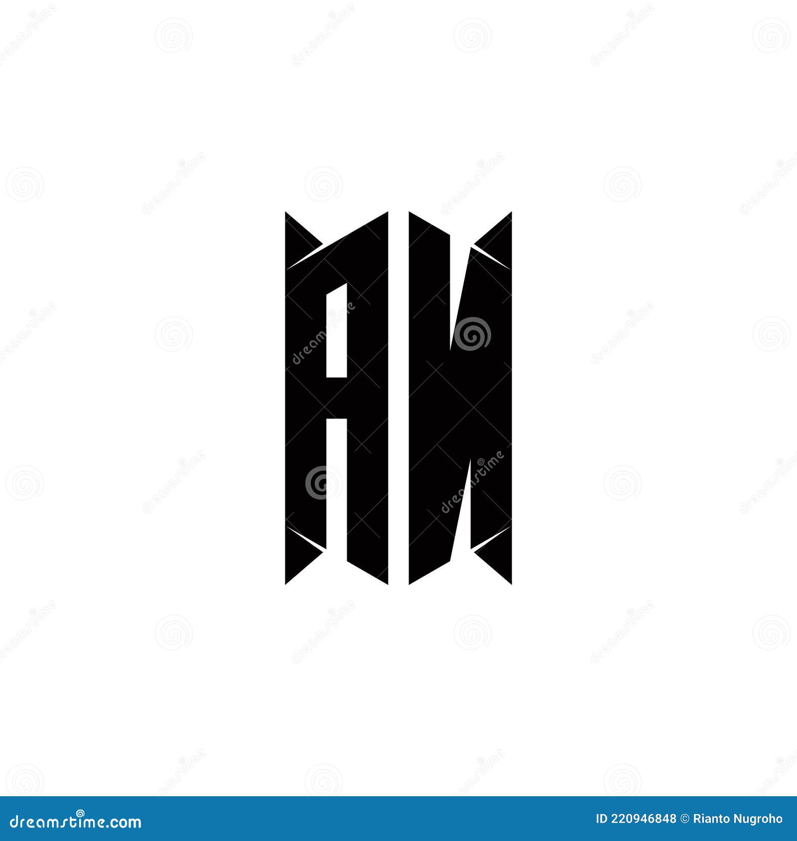 An Logo Monogram with Shield Shape Designs Template Stock Vector ...