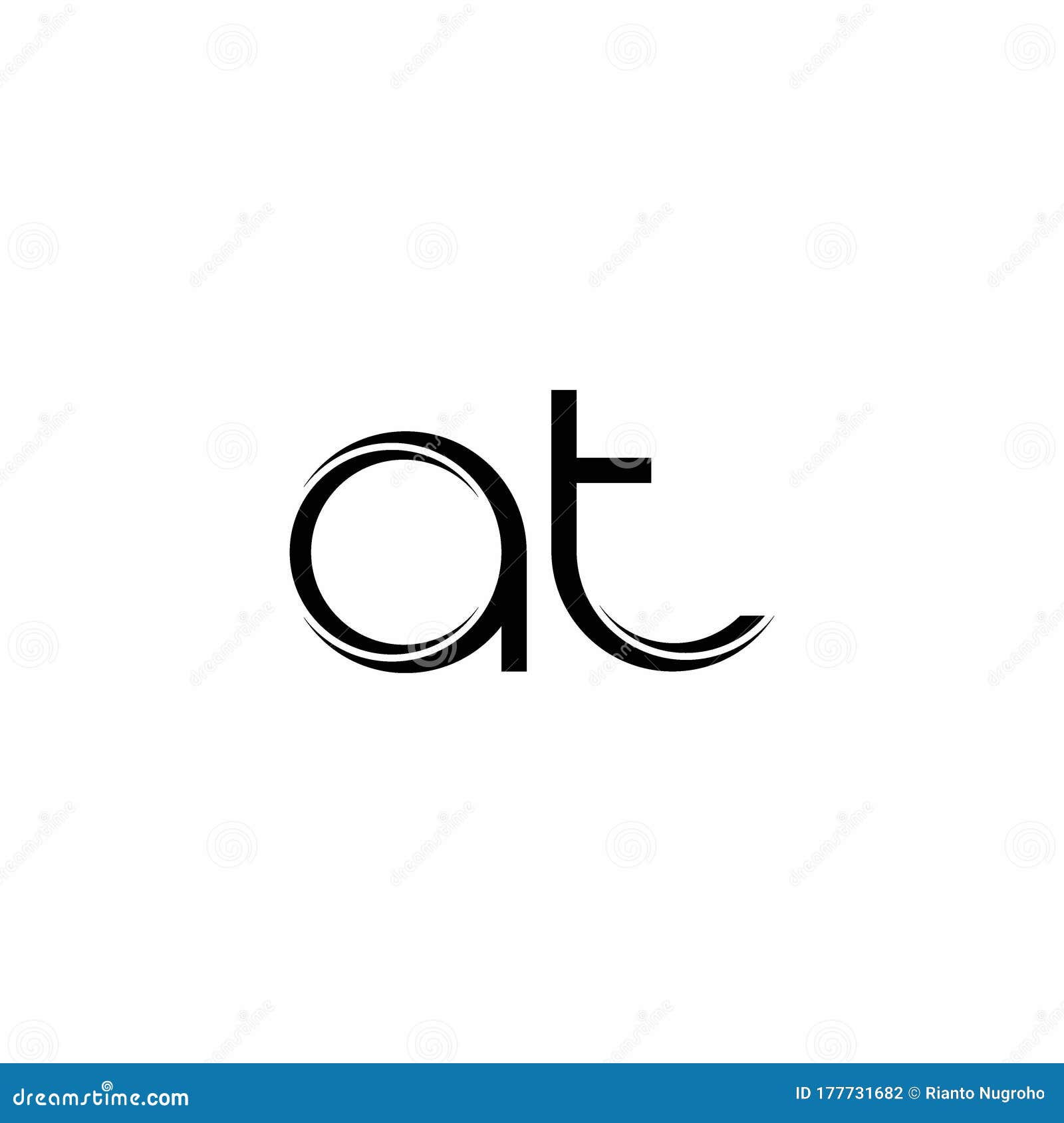 At Logo Monogram with Slice Rounded Modern Design Template Stock Vector ...