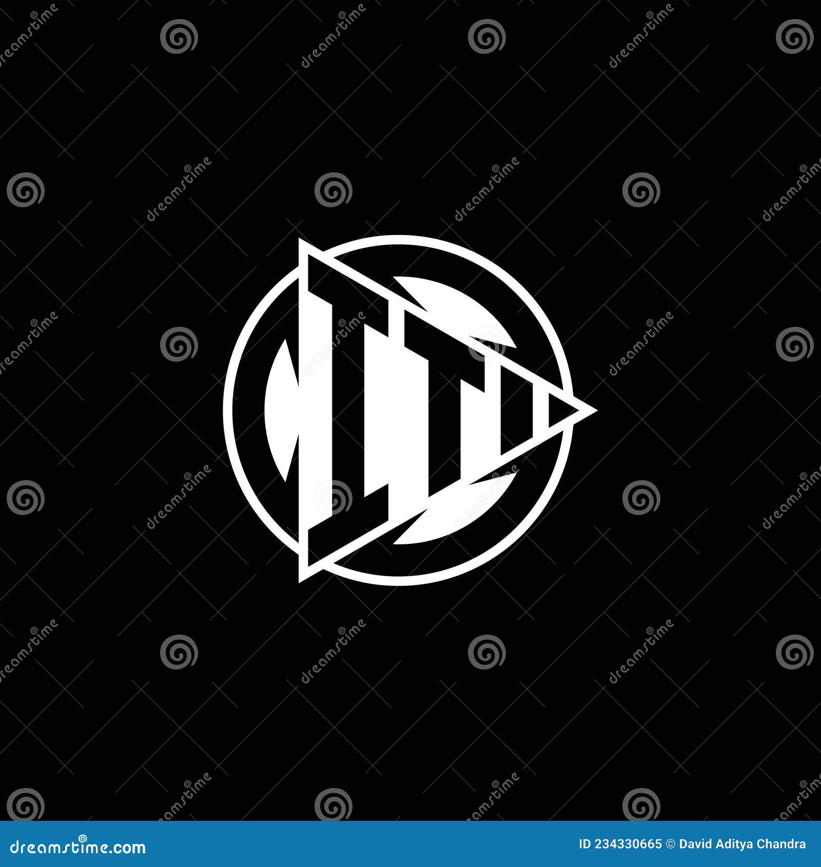 It Logo Monogram Triangle Play Shape Circle Rounded Stock Vector ... It Logo Monogram Triangle Play Shape Circle Rounded Stock Vector ...